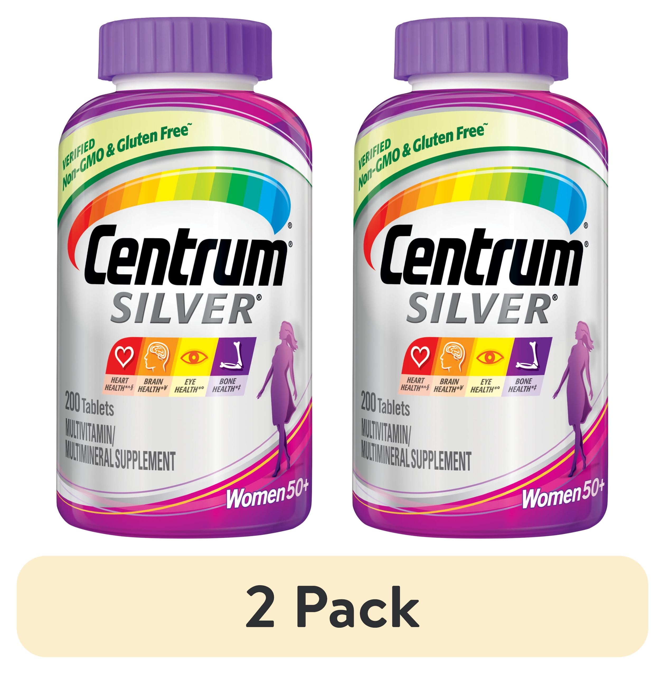 (2 pack) Centrum Silver Multivitamins for Women Over 50, Multimineral ...