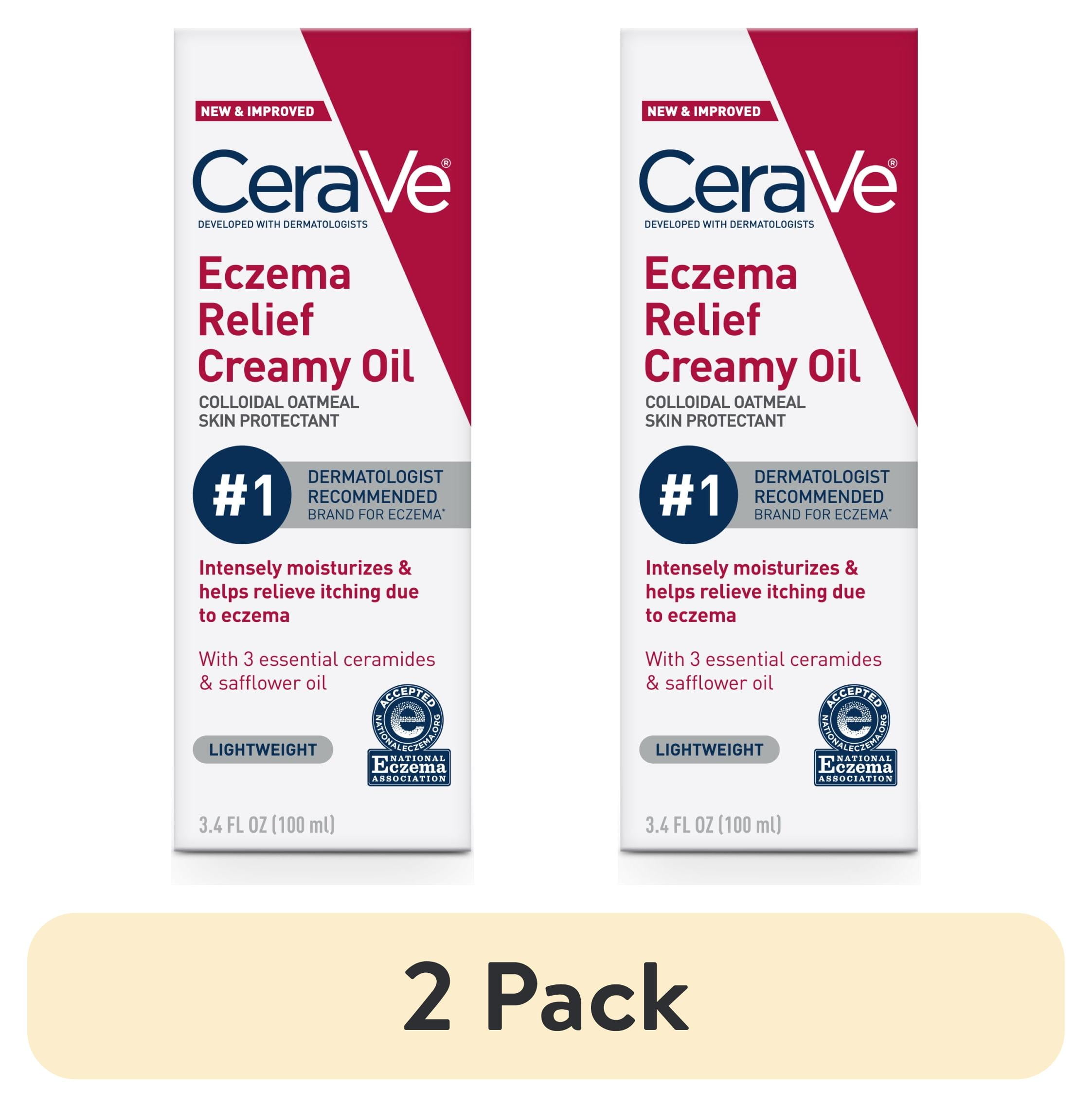 (2 pack) CeraVe Eczema Relief Creamy Body Oil for Itchy Dry Skin with ...