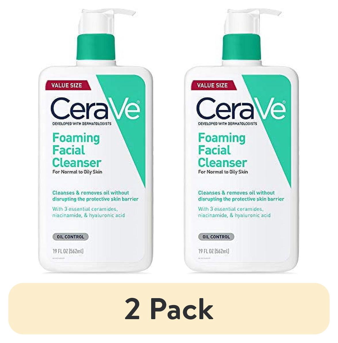 (2 pack) CeraVe Foaming Facial Cleanser | Makeup Remover and Daily Face ...