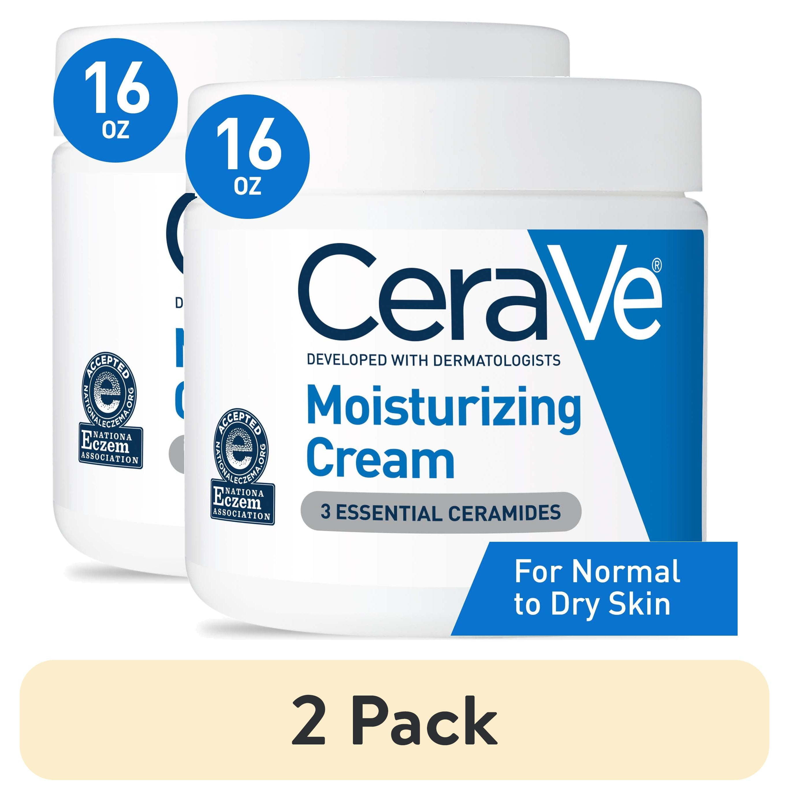 (2 pack) CeraVe Moisturizing Cream, Face & Body Moisturizer for Normal ...