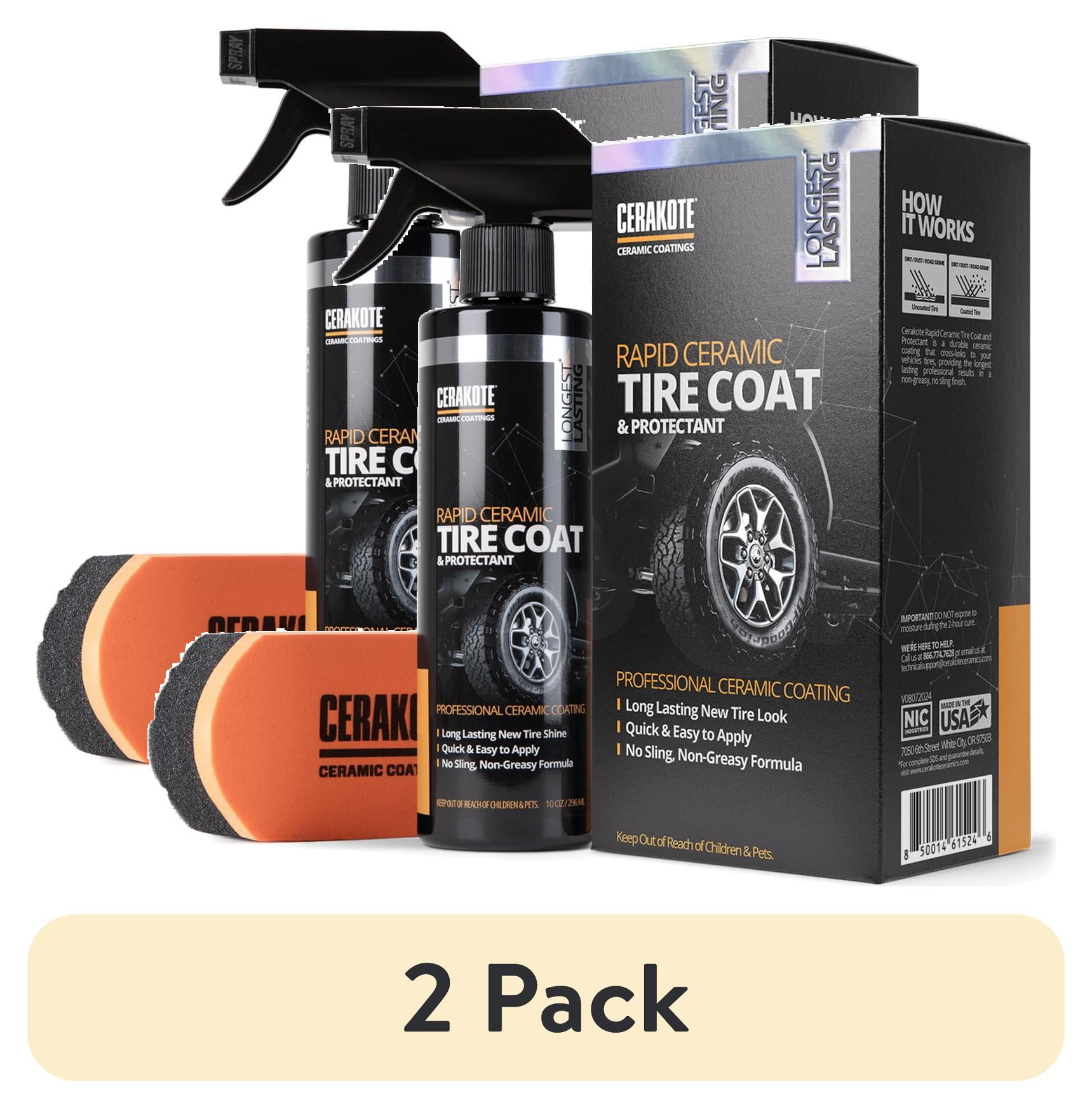 (2 pack) Cerakote Rapid Ceramic Tire Coat - Long Lasting Tire Shine ...