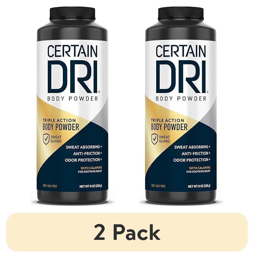 (2 pack) Certain Dri Body Powder, Maximum Sweat Absorption & Odor ...
