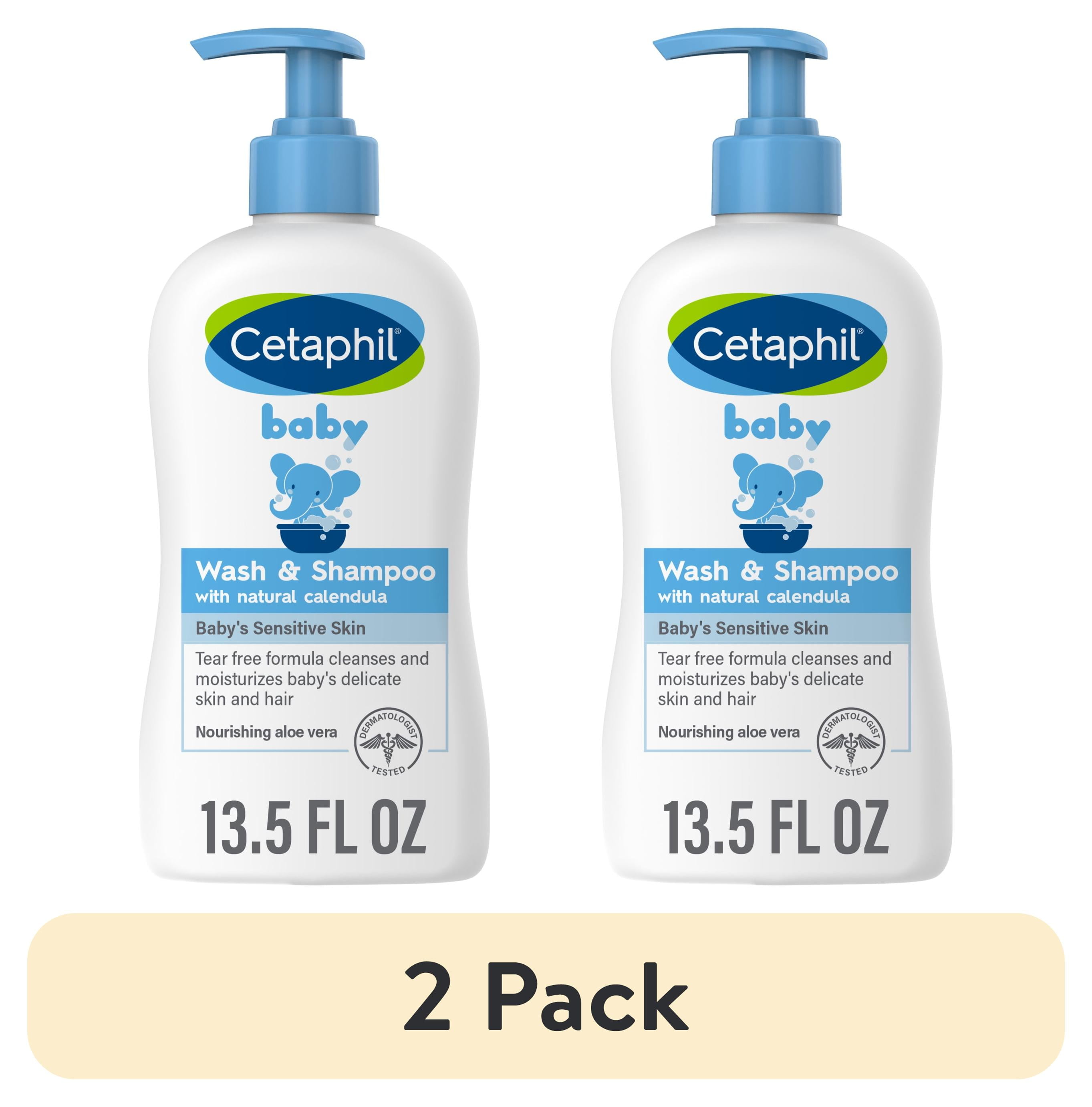 (2 pack) Cetaphil Baby Moisturizing Shampoo and Body Wash with Aloe ...