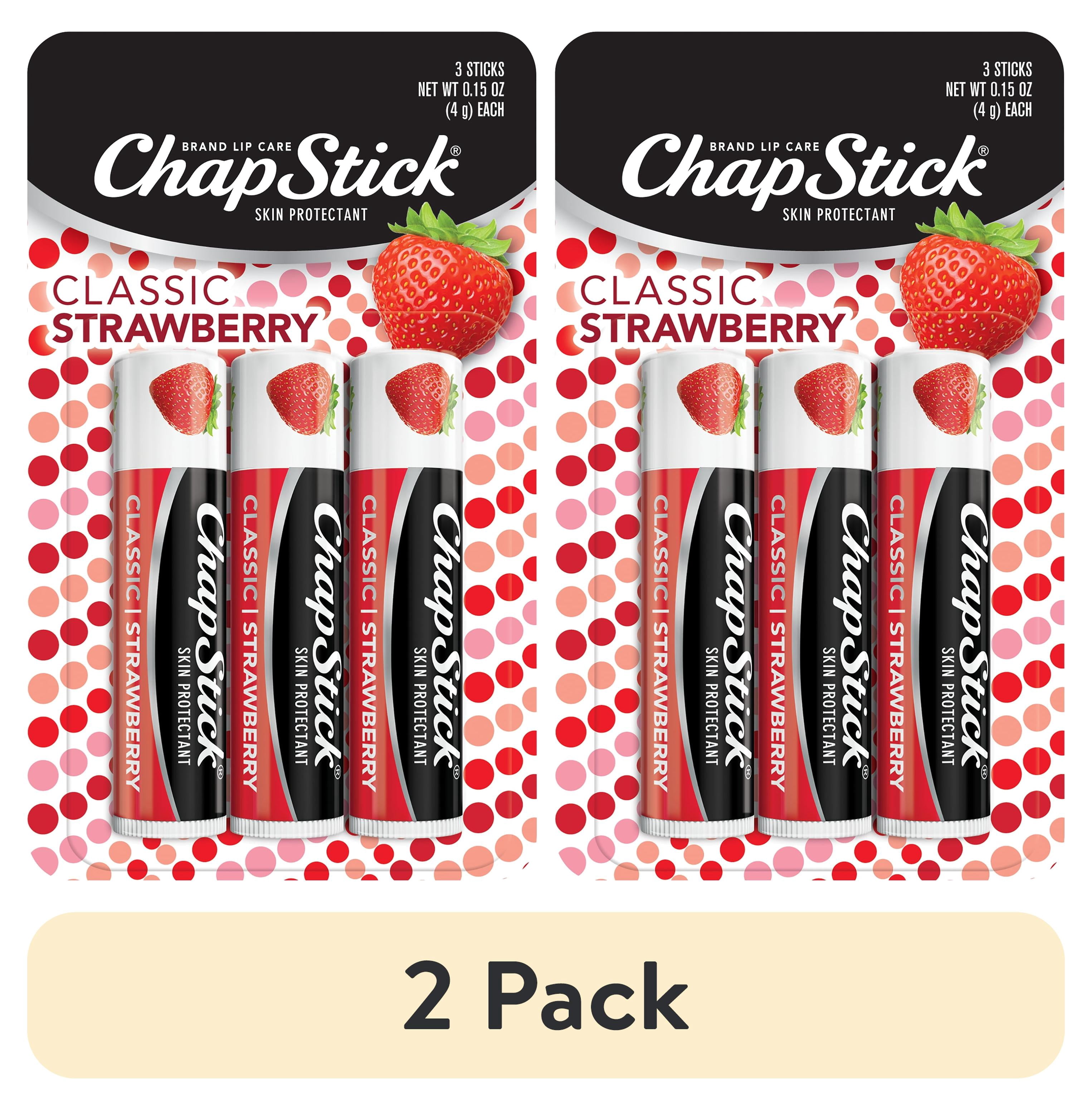 (2 pack) ChapStick Classic Strawberry Lip Balm Tubes - 0.15 oz (Pack of ...