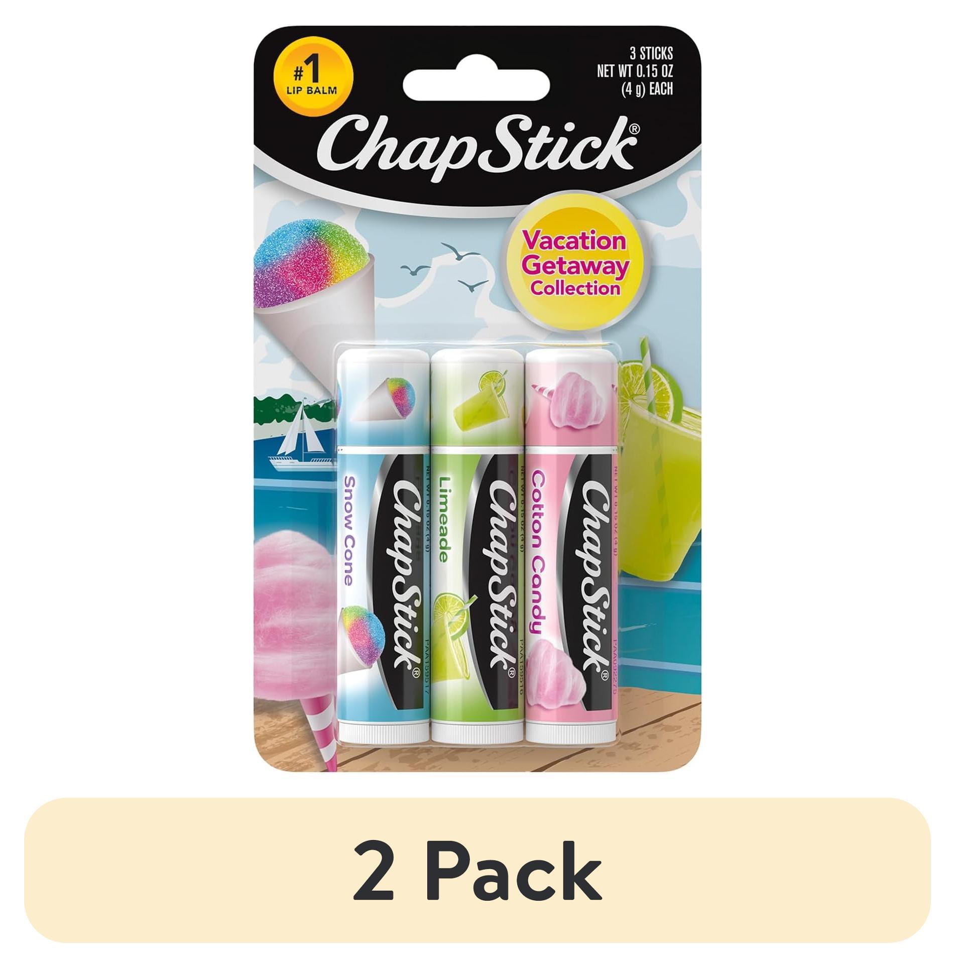 (2 pack) ChapStick Lip Care Set, Vacation Getaway Collection 3-Pack ...