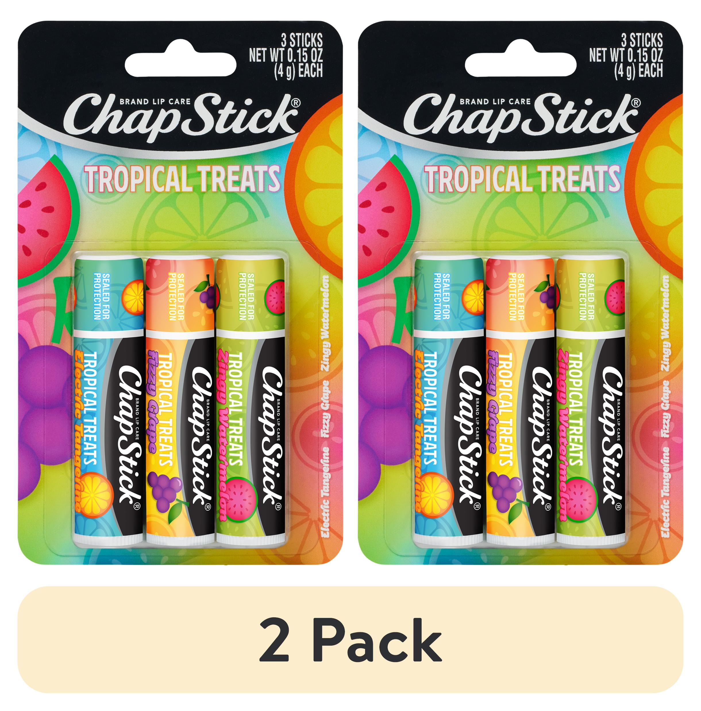 (2 pack) ChapStick Tropical Treats Flavored Lip Balm, Watermelon ...