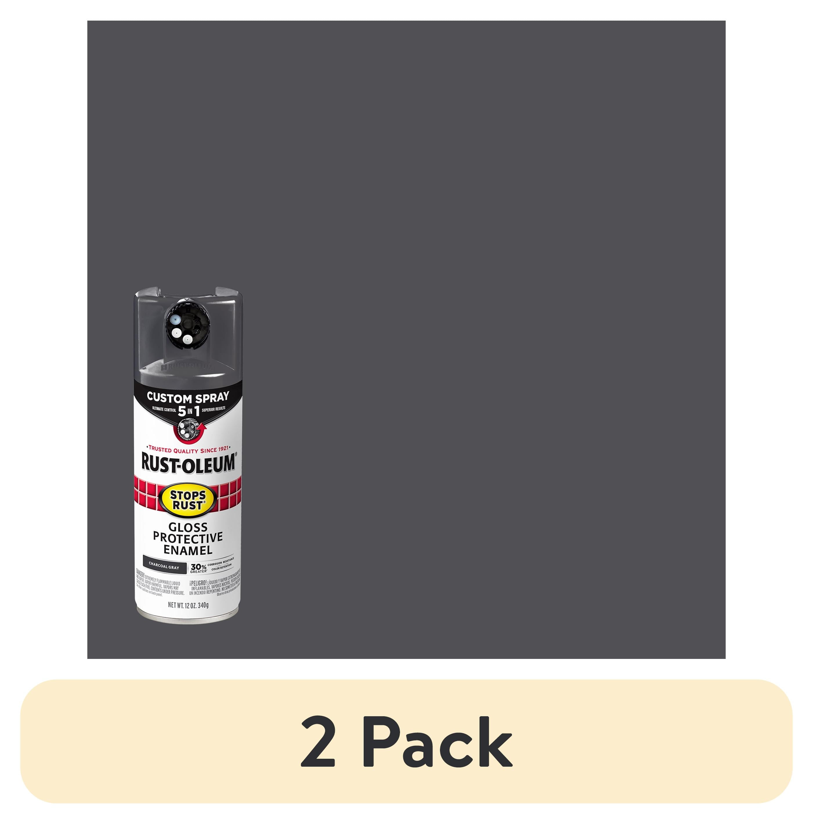 (2 pack) Charcoal Gray, Rust-Oleum Stops Rust Custom Sprays 5 in 1 ...