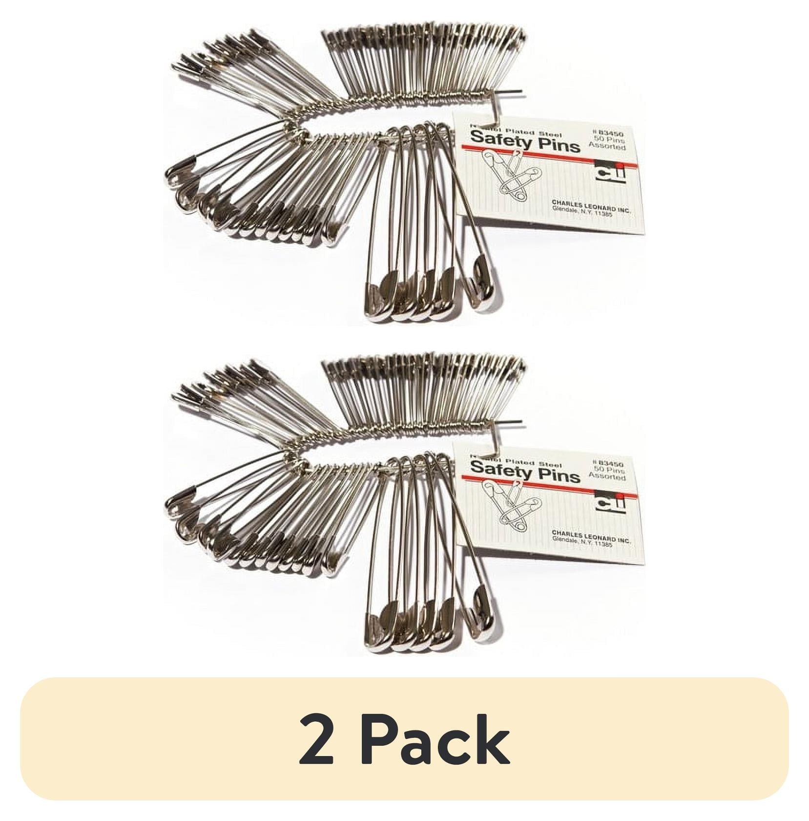 (2 pack) Charles Leonard Safety Pins Assorted Sizes Sewing Fasteners ...