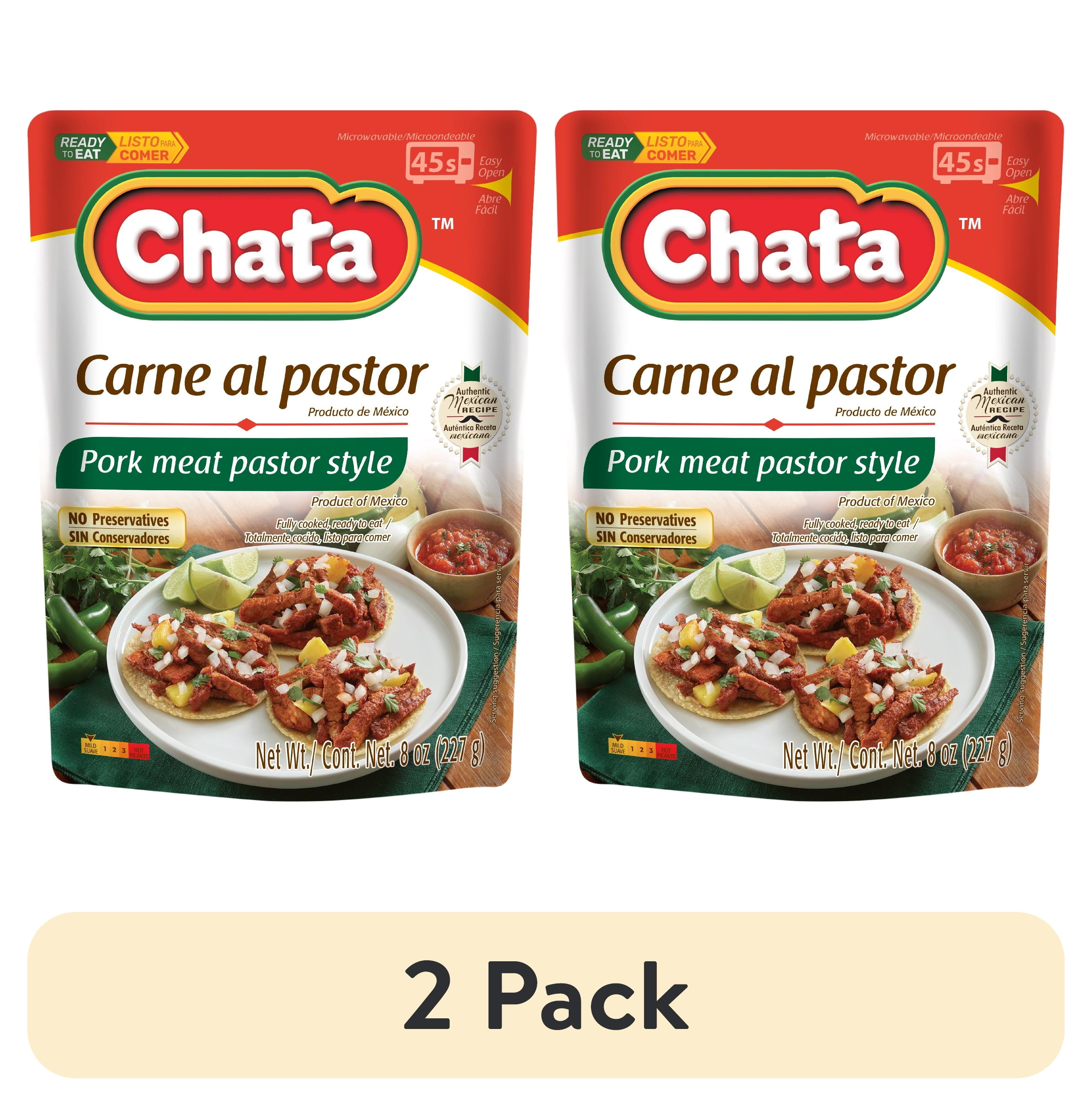(2 pack) Chata Pork Meat Pastor Style Pouch, 8 oz, Pack of 1 - Walmart.com