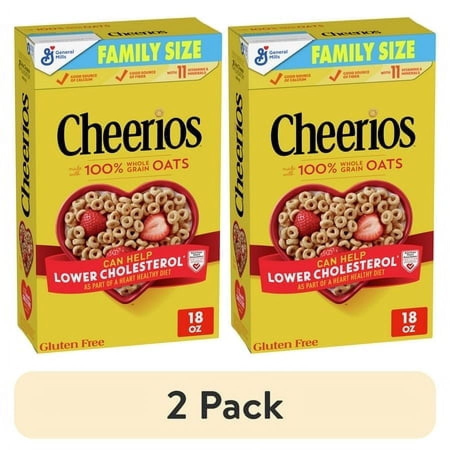 (2 pack) Cheerios, Heart Healthy Gluten Free Breakfast Cereal, Family ...