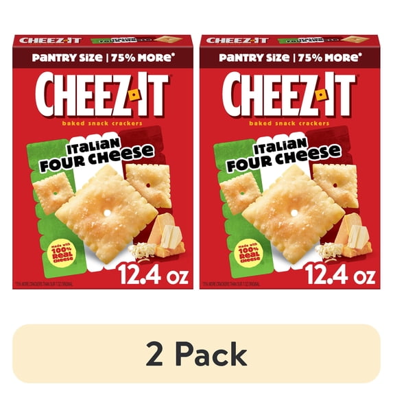 (2 pack) Cheez-It Italian Four Cheese Crackers, Baked Snack Crackers ...