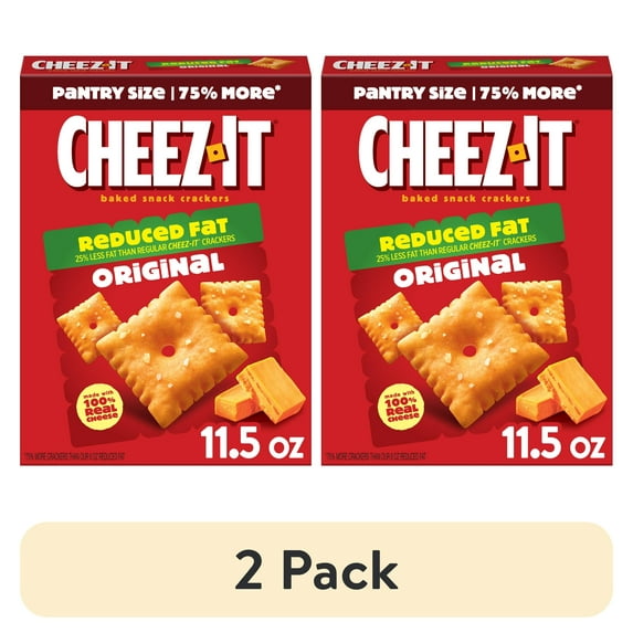 (2 pack) Cheez-It Reduced Fat Original Baked Snack Cheese Crackers ...