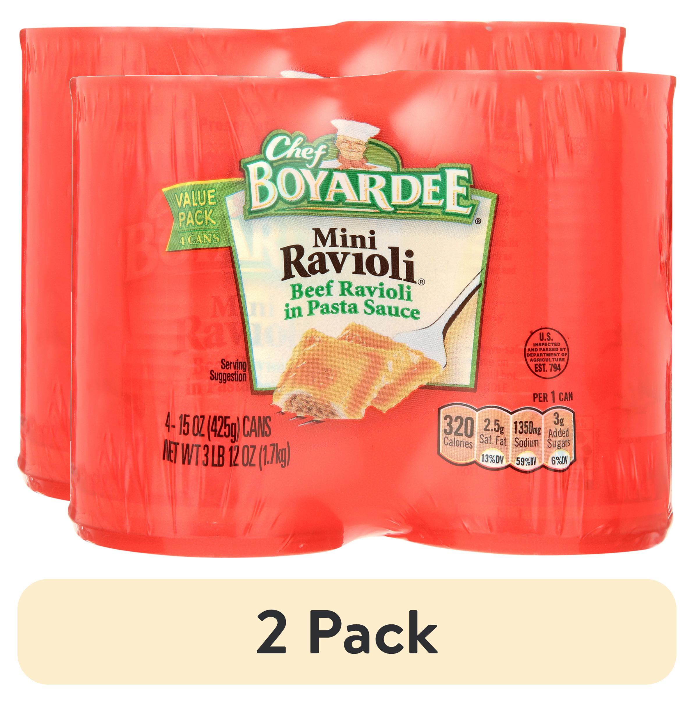 (2 pack) Chef Boyardee Mini Beef Ravioli in Tomato Sauce, Microwave ...