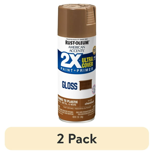 (2 pack) Chestnut, Rust-Oleum American Accents 2X Ultra Cover Gloss ...