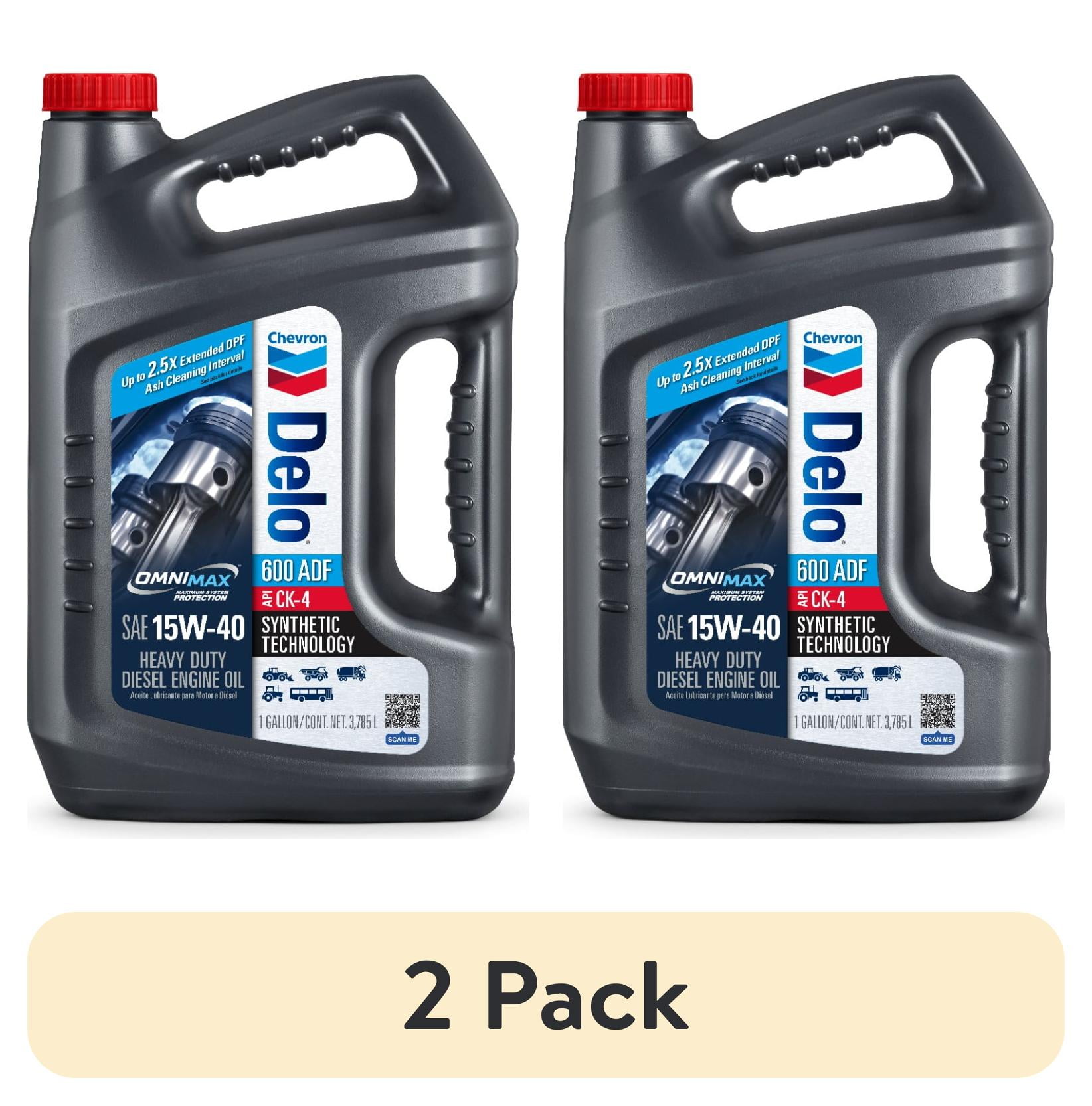 (2 pack) Chevron Delo 600 ADF 15W40 Heavy Duty Diesel Motor Oil, 1 ...