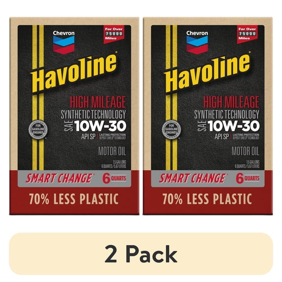 Free Shipping! Chevron Havoline High Mileage Synthetic Motor Oil 10W-30 ...