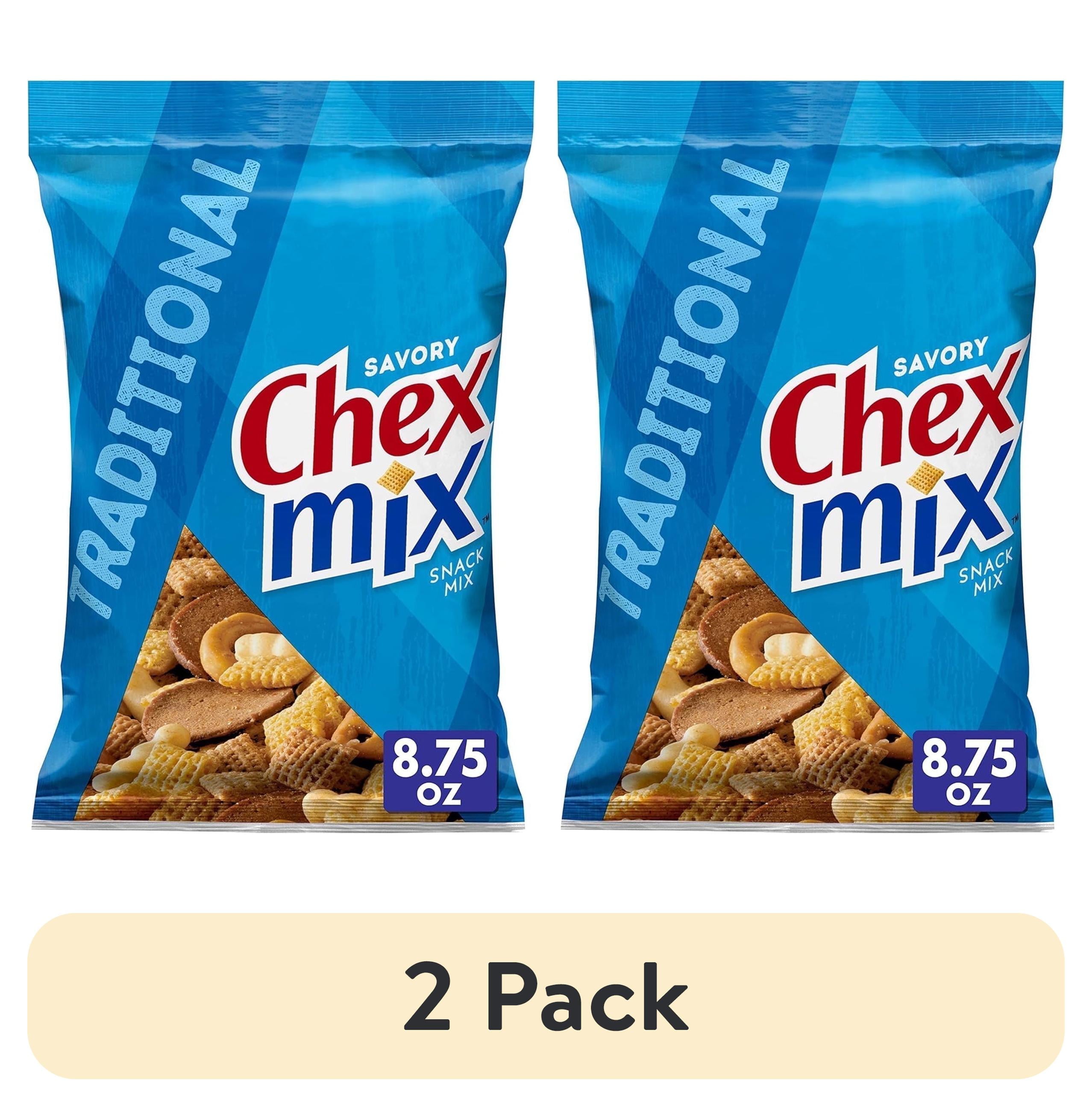 (2 pack) Chex Mix Snack Mix, Traditional, Savory Snack Bag, 8.75 oz ...