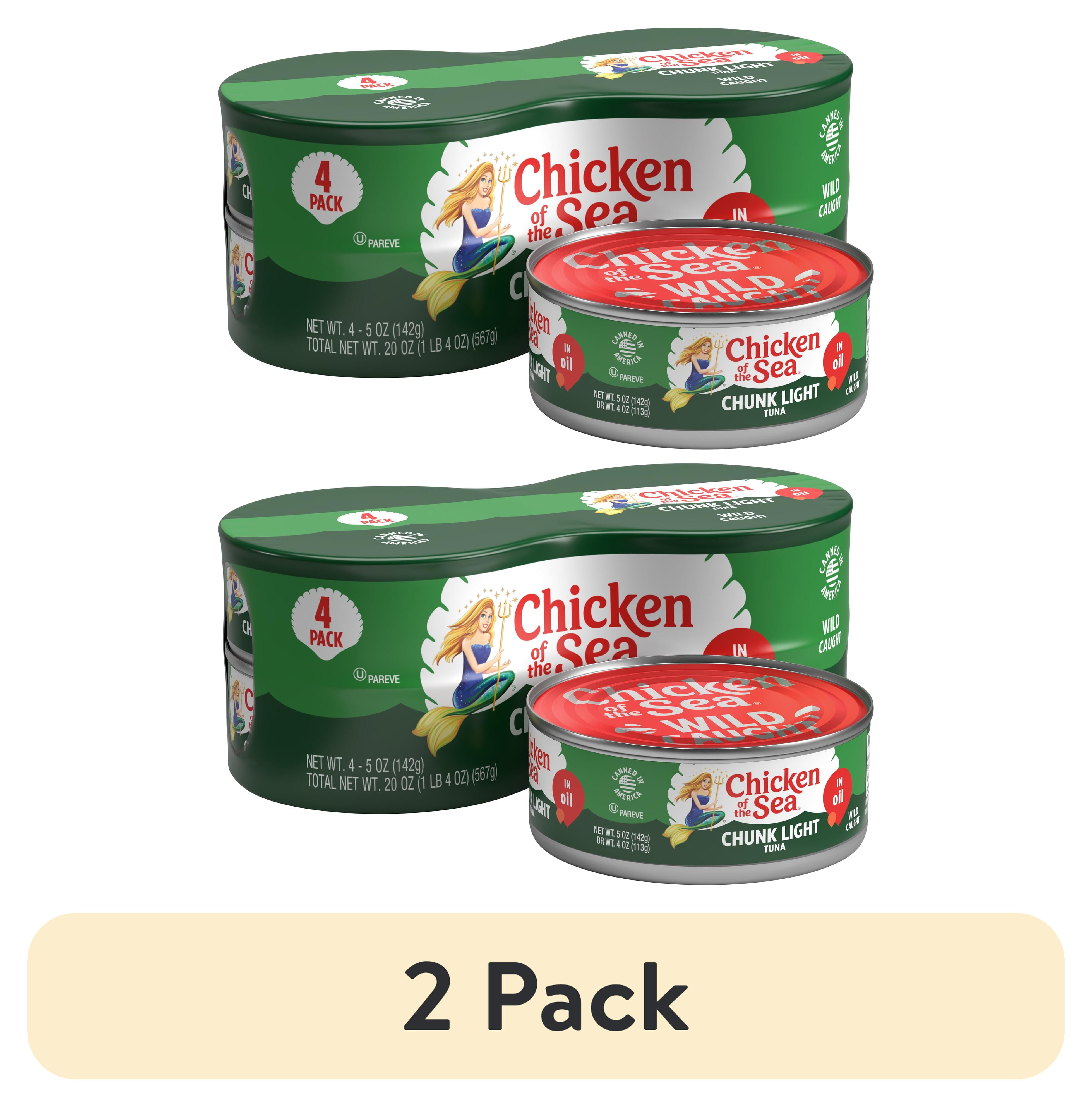 (2 pack) Chicken of the Sea Chunk Light Tuna in Oil 4 - 5 oz Cans ...