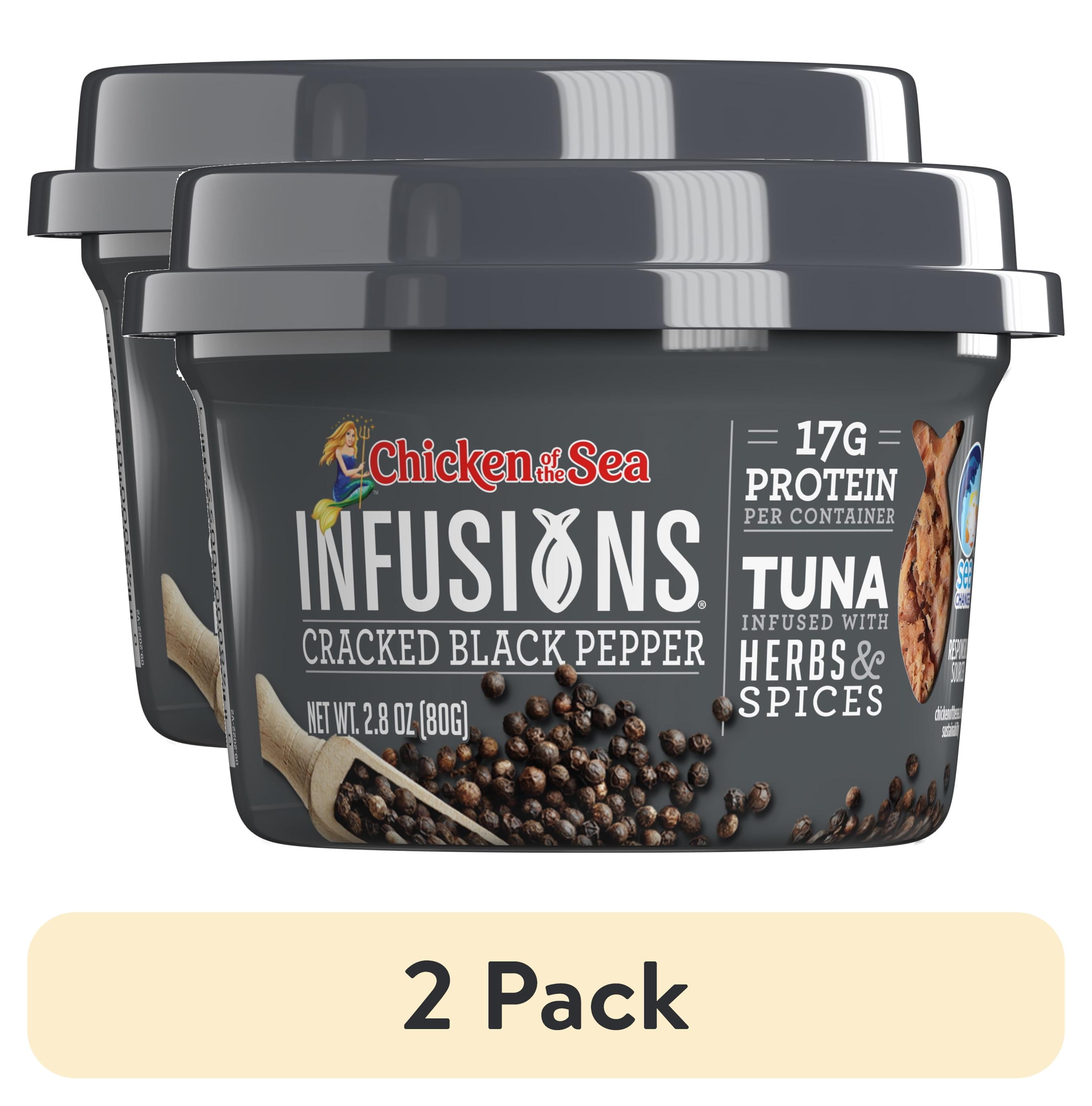 (2 pack) Chicken of the Sea Infusions Cracked Black Pepper Tuna, 2.8 oz ...
