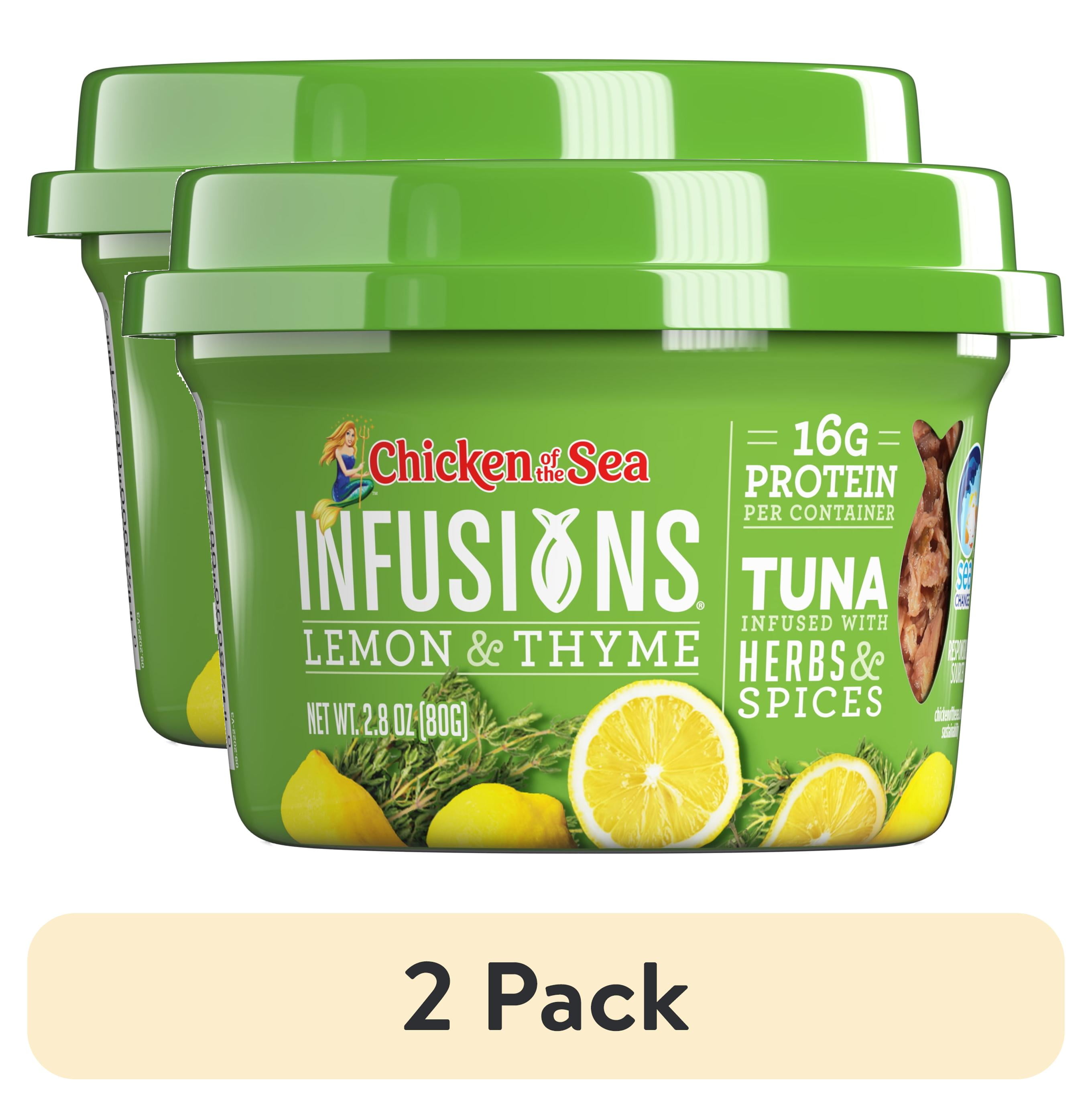 (2 pack) Chicken of the Sea Infusions Lemon and Thyme Tuna, 2.8 oz Cup ...