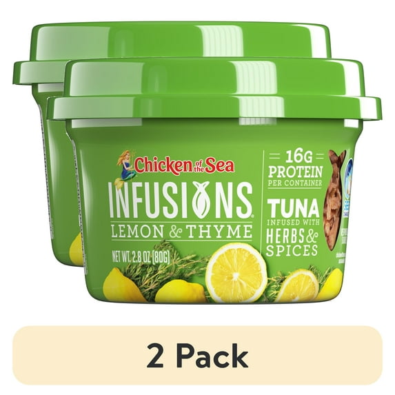 (2 pack) Chicken of the Sea Infusions Lemon and Thyme Tuna, 2.8 oz Cup ...