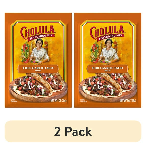 (2 pack) Cholula Chili Garlic Taco - Mild Recipe Mix, 1.0 oz Packet - Walmart.com