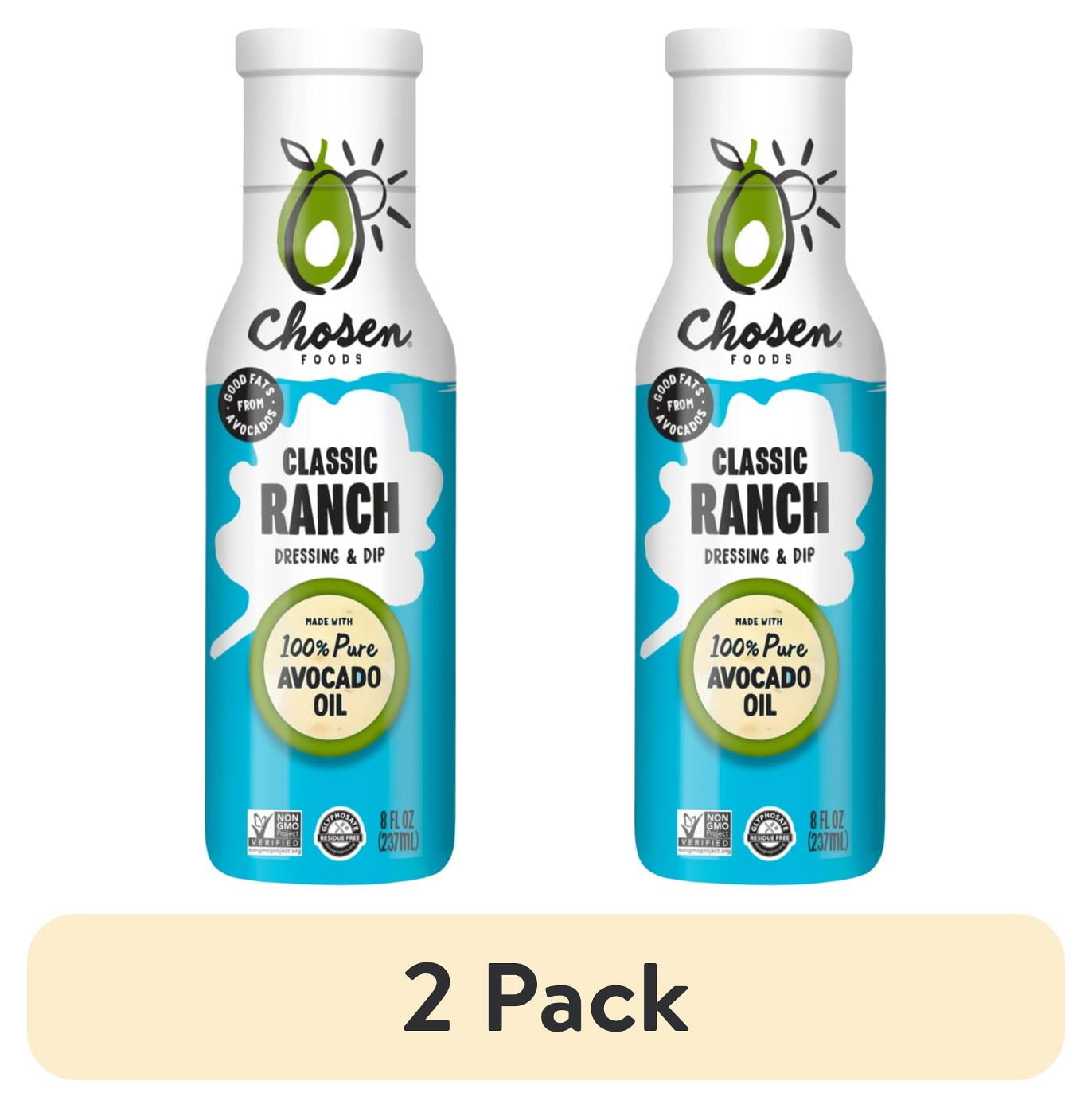 (2 pack) Chosen Foods Classic Ranch Dressing and Dip made with 100% ...