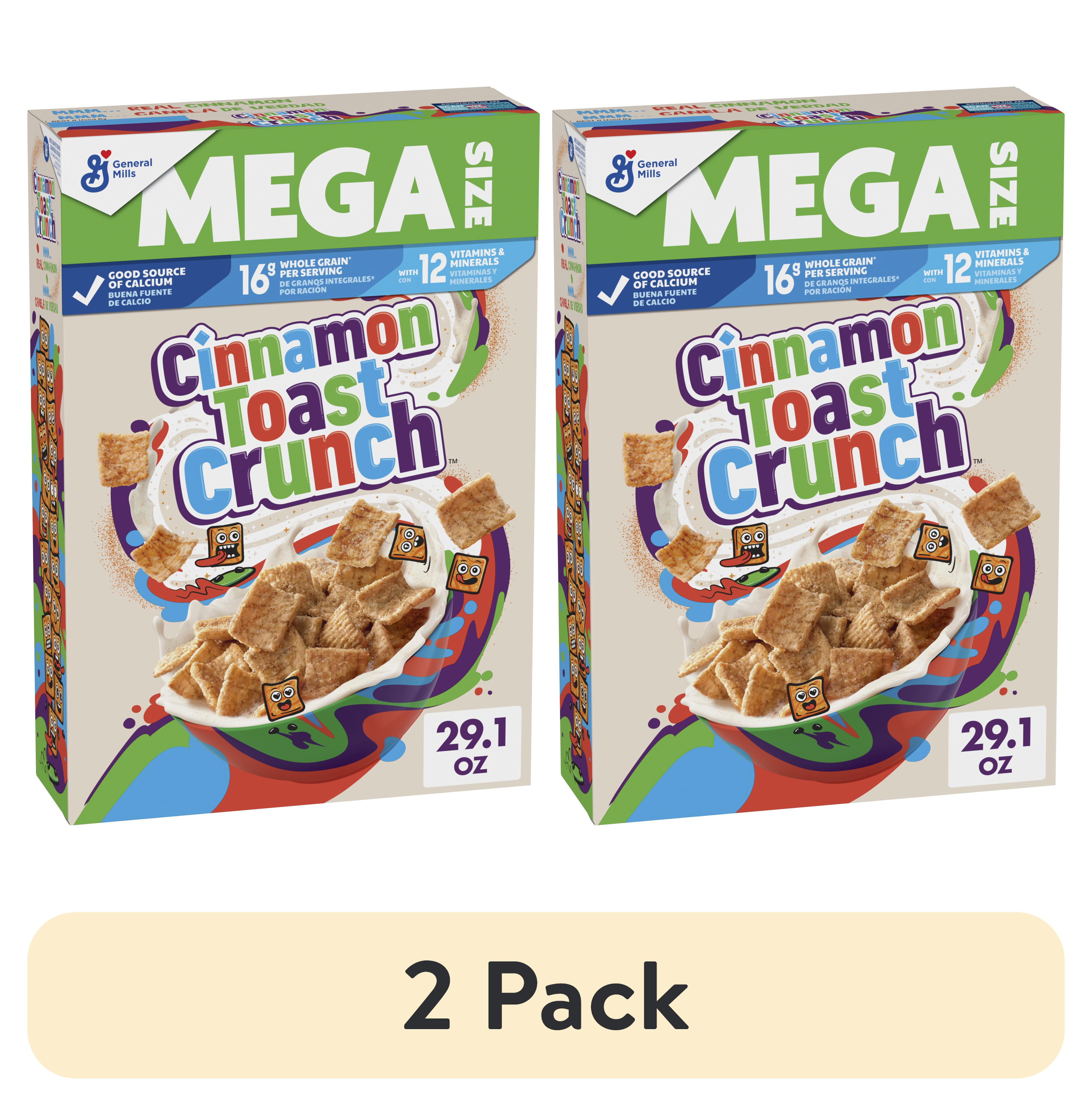 (2 pack) Cinnamon Toast Crunch Breakfast Cereal, Crispy Cinnamon Cereal ...