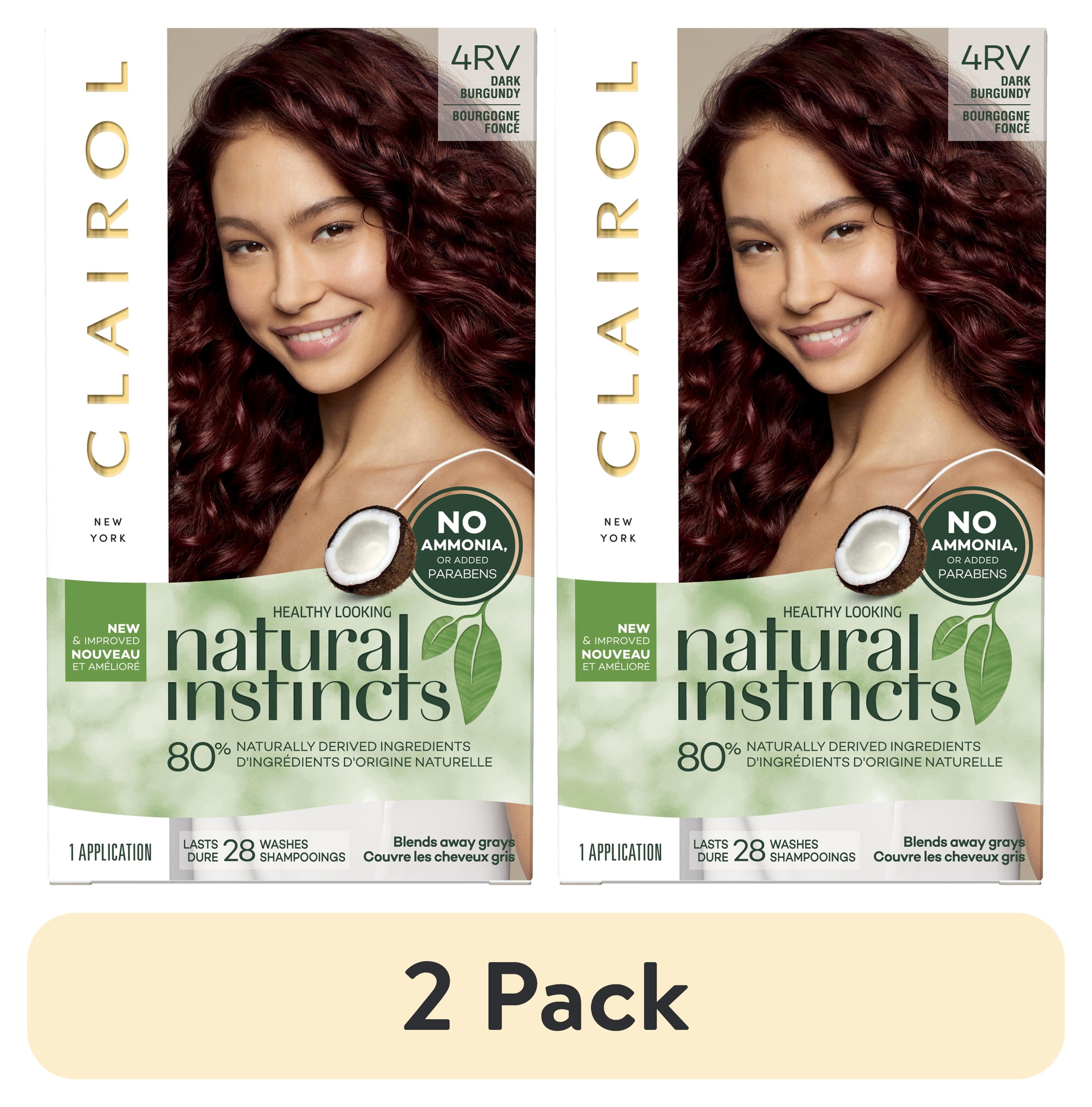 (2 pack) Clairol Natural Instincts Demi-Permanent Hair Color Creme, 4RV ...