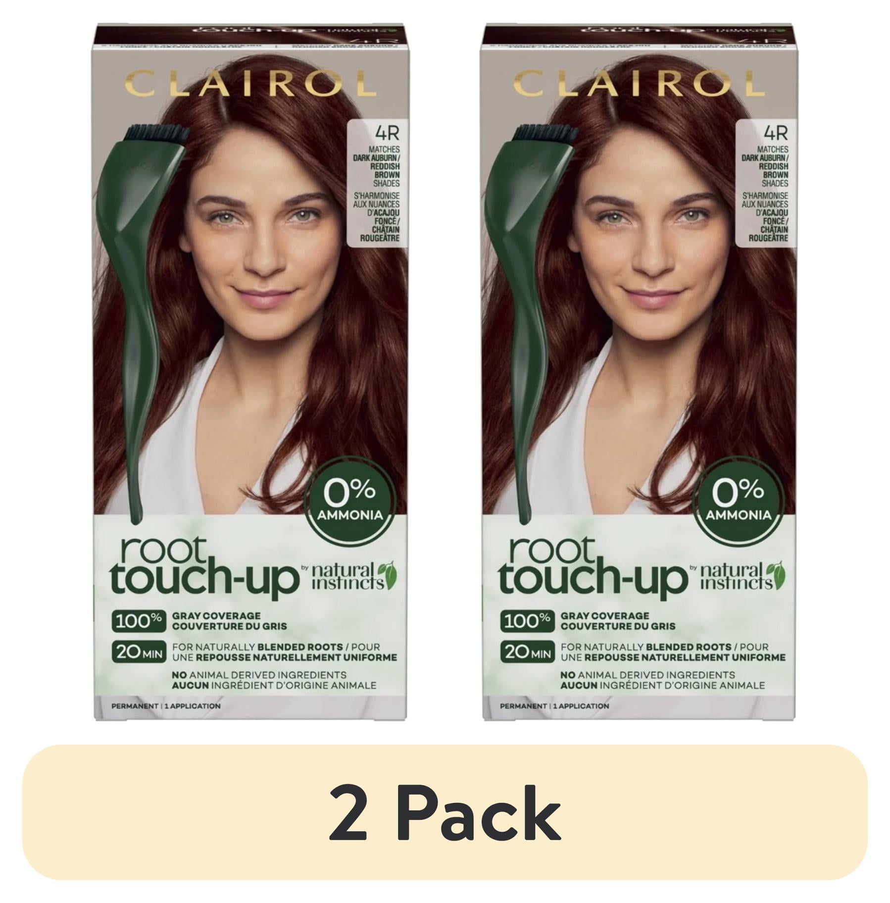 (2 pack) Clairol Root Touch-Up Natural Instincts Permanent Hair Dye, 4R ...