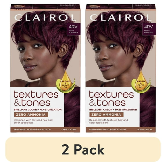 (2 pack) Clairol Textures & Tones Hair Dye Ammonia-Free Permanent Hair ...