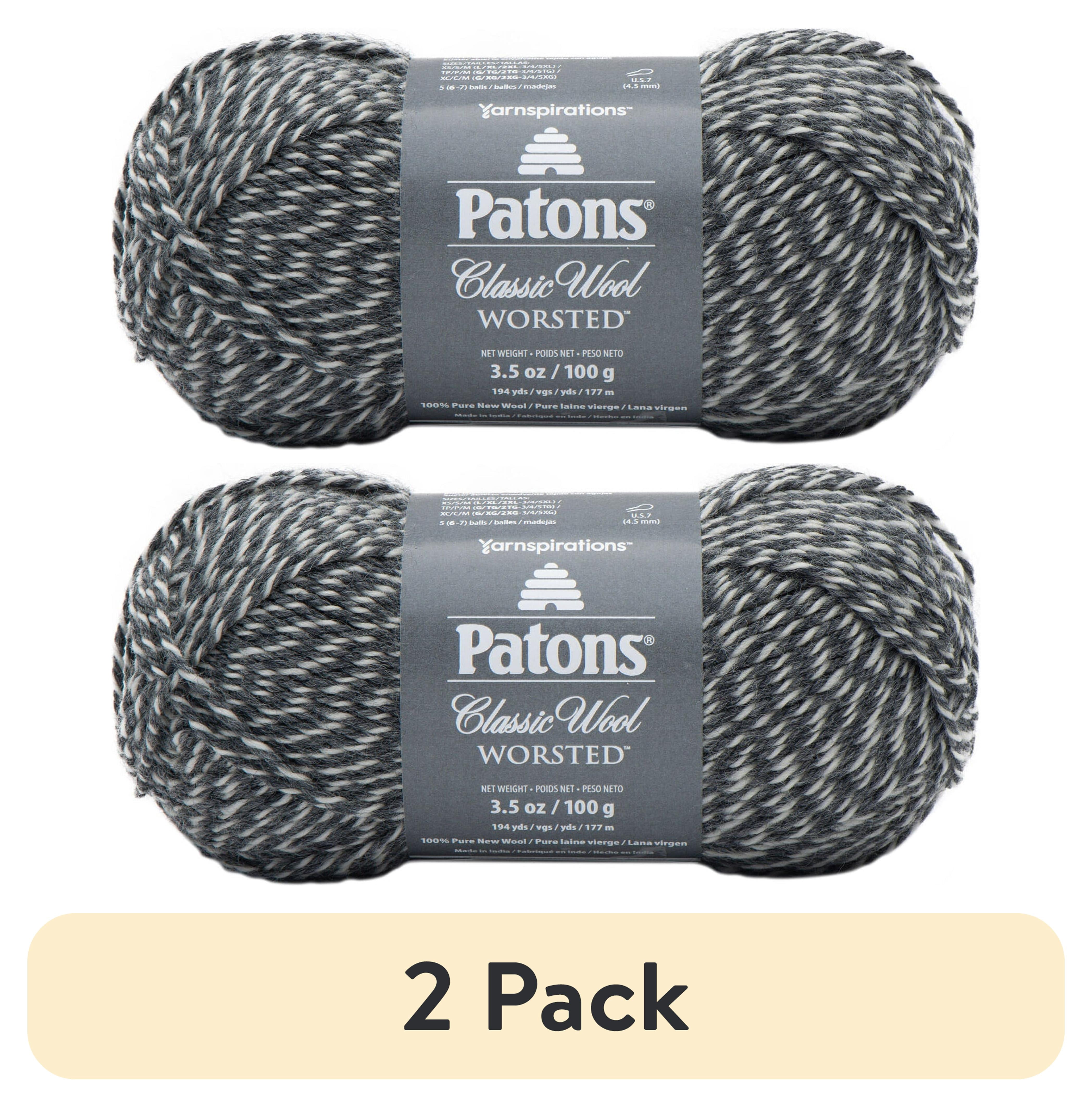(2 pack) Patons Classic Wool Yarn-Dark Grey Marl - Walmart.com