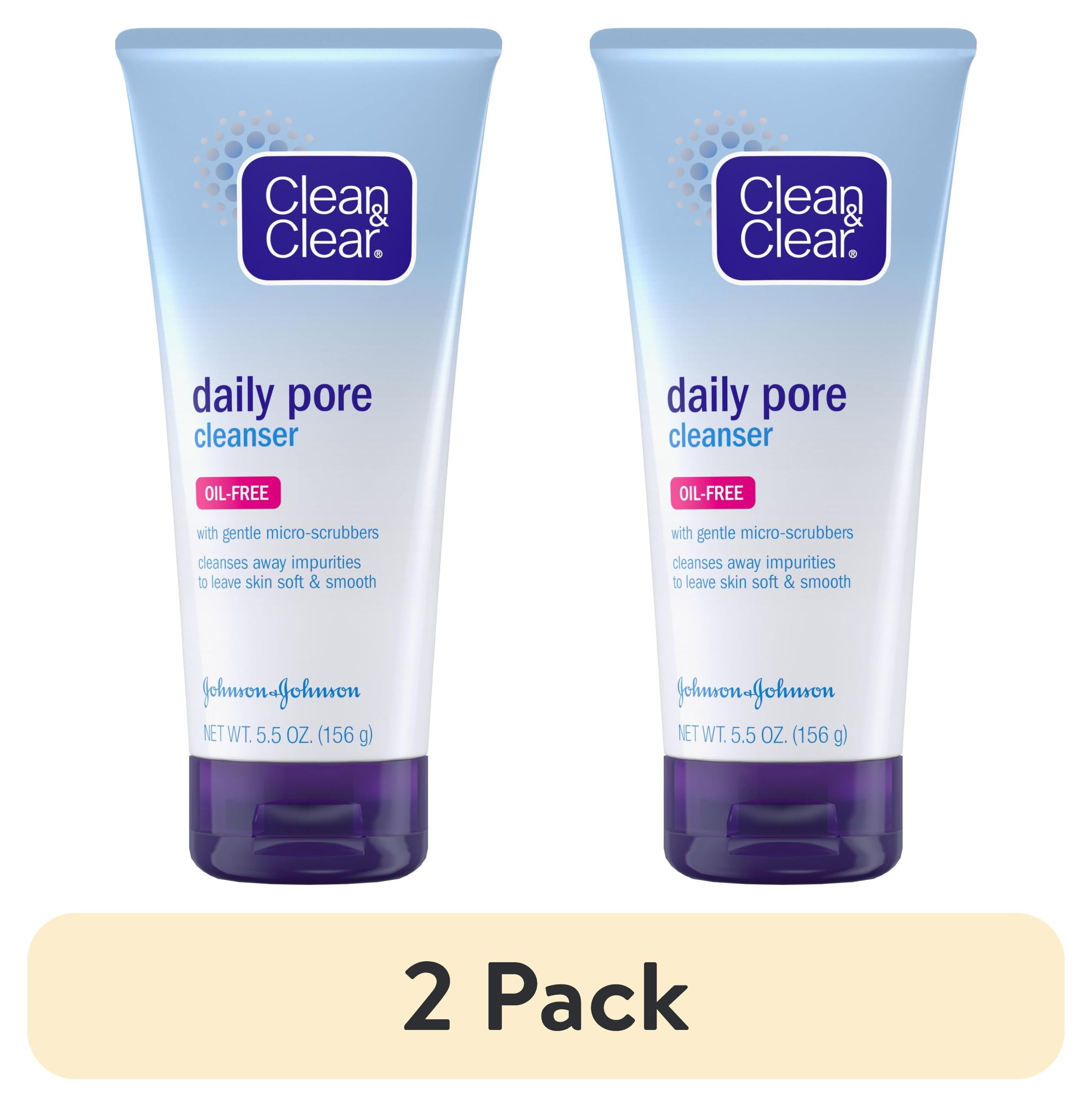 (2 pack) Clean & Clear Daily Pore Face Cleanser for Acne-Prone Skin, 5. ...