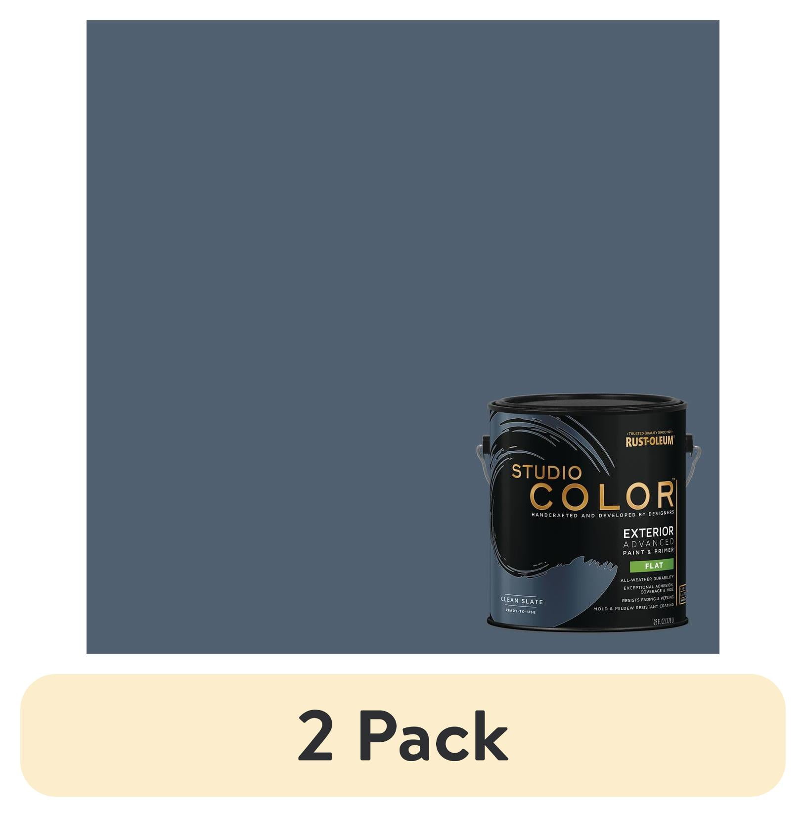 (2 pack) Clean Slate, Rust-Oleum Studio Color Paint + Primer Exterior ...