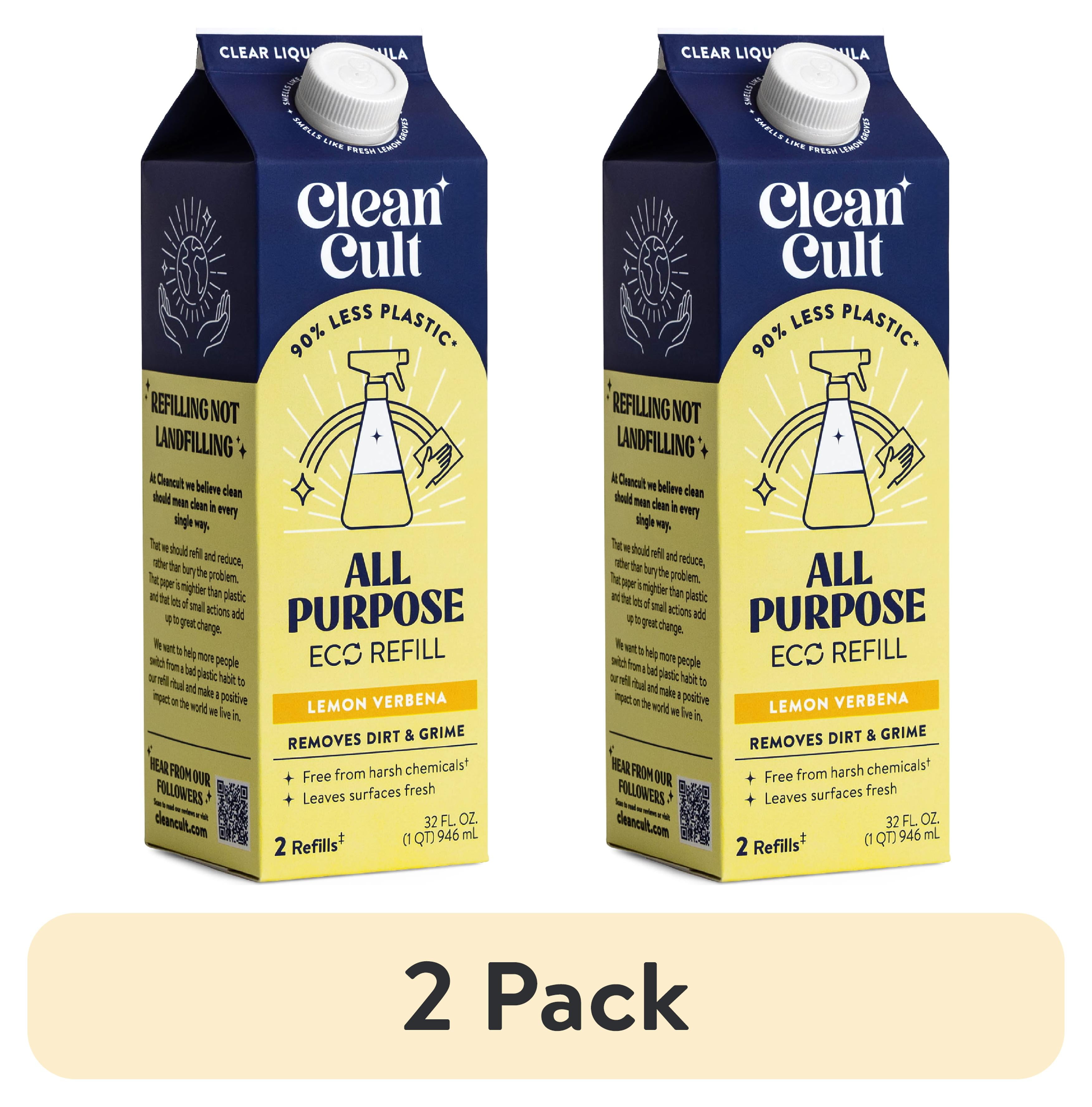(2 pack) Cleancult All Purpose Cleaner Refill, Nature-Inspired Ingredients, Lemon Verbena Scent ...
