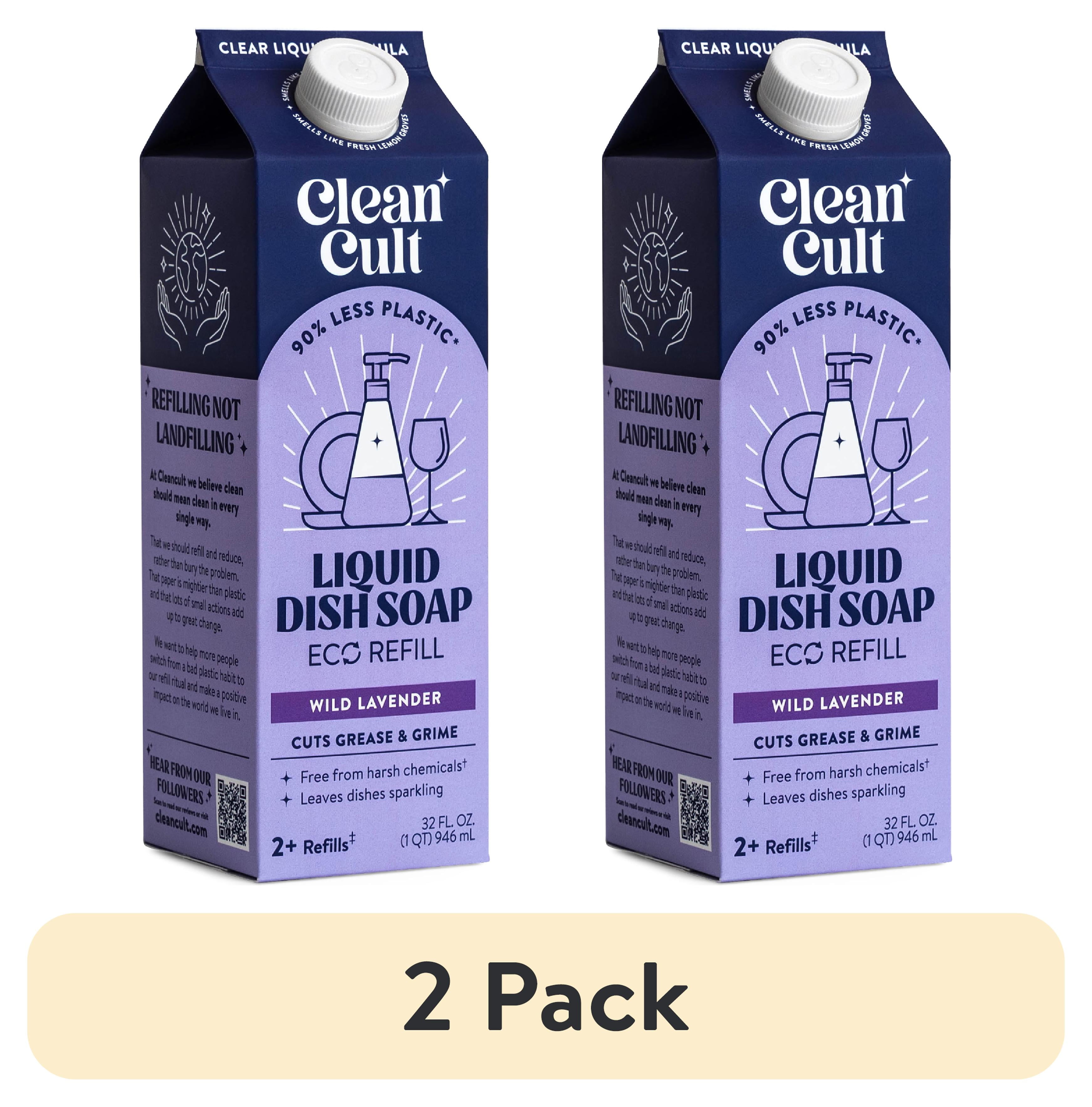 (2 pack) Cleancult Dish Soap Refill, Nature-Inspired Ingredients ...
