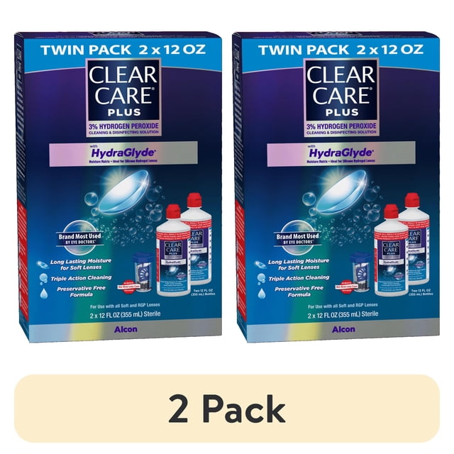 (4 pack) Clear Care Plus Contact Lens Cleaning Liquid Solution for ...
