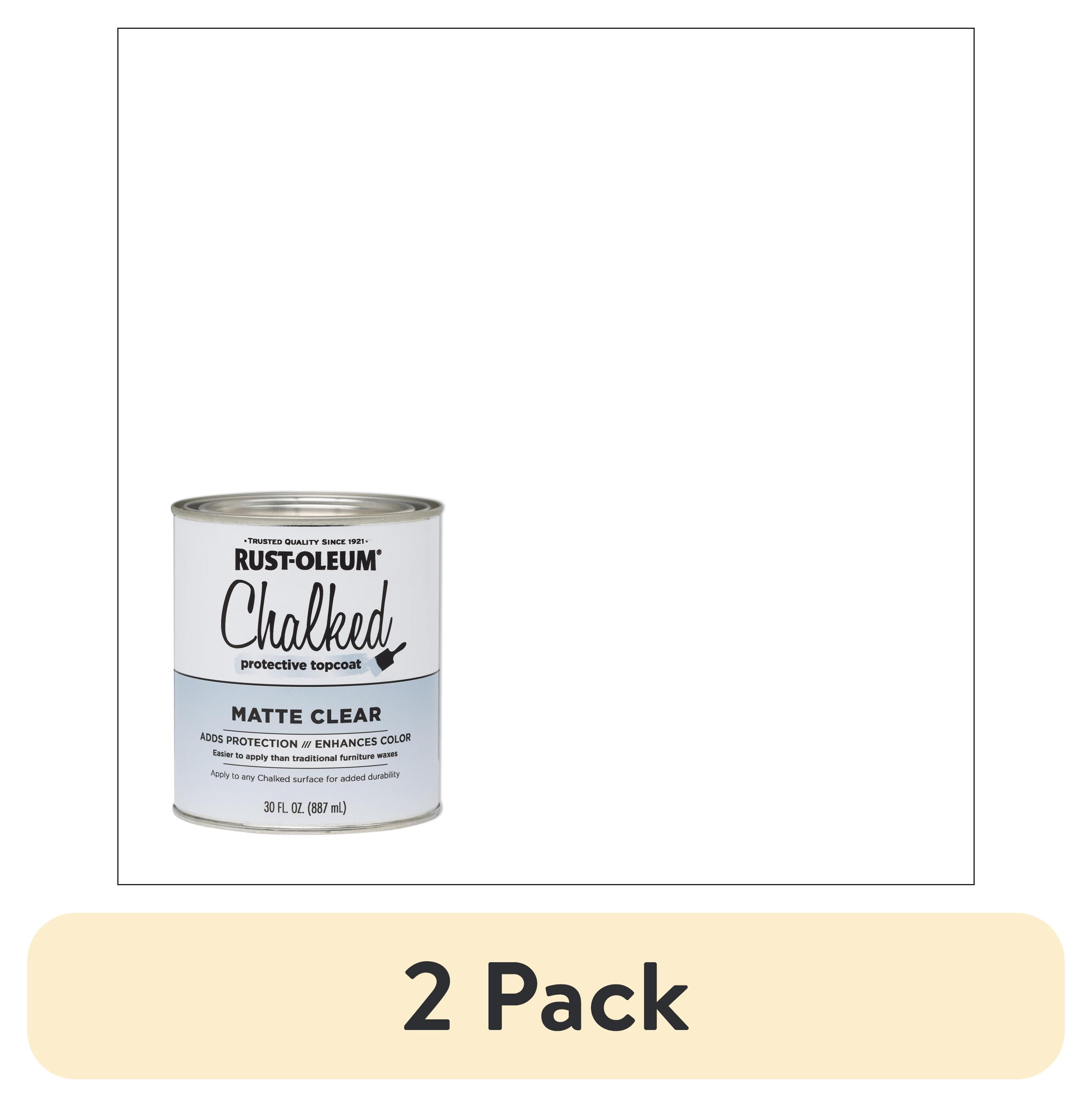 (2 pack) Clear, Rust-Oleum Chalked Matte Interior Protective Topcoat ...