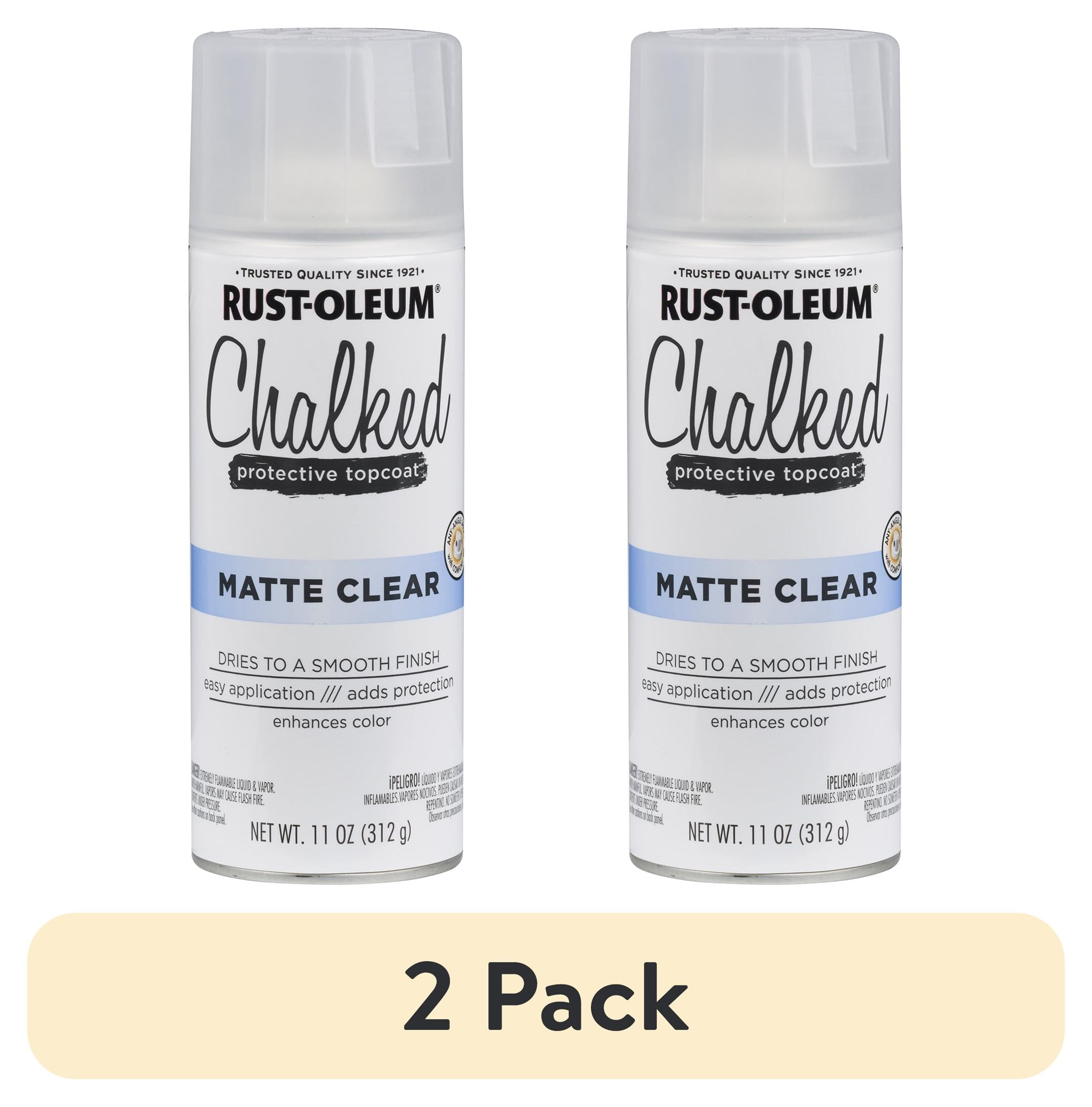 (2 pack) Clear, Rust-Oleum Chalked Ultra Matte Spray Paint-302599, 12 ...