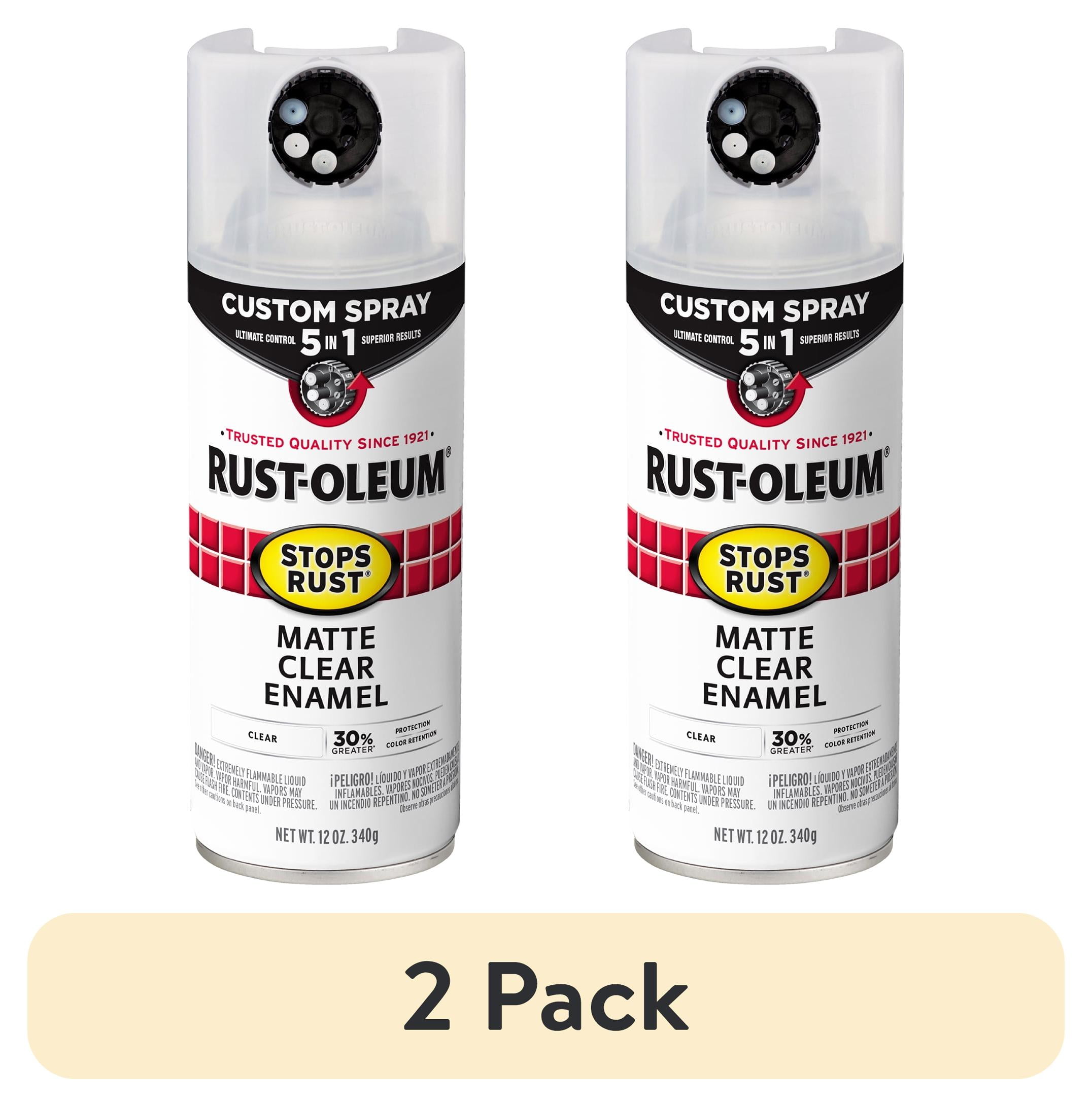 (2 pack) Clear, Rust-Oleum Stops Rust Custom Sprays 5 in 1 Matte Spray ...