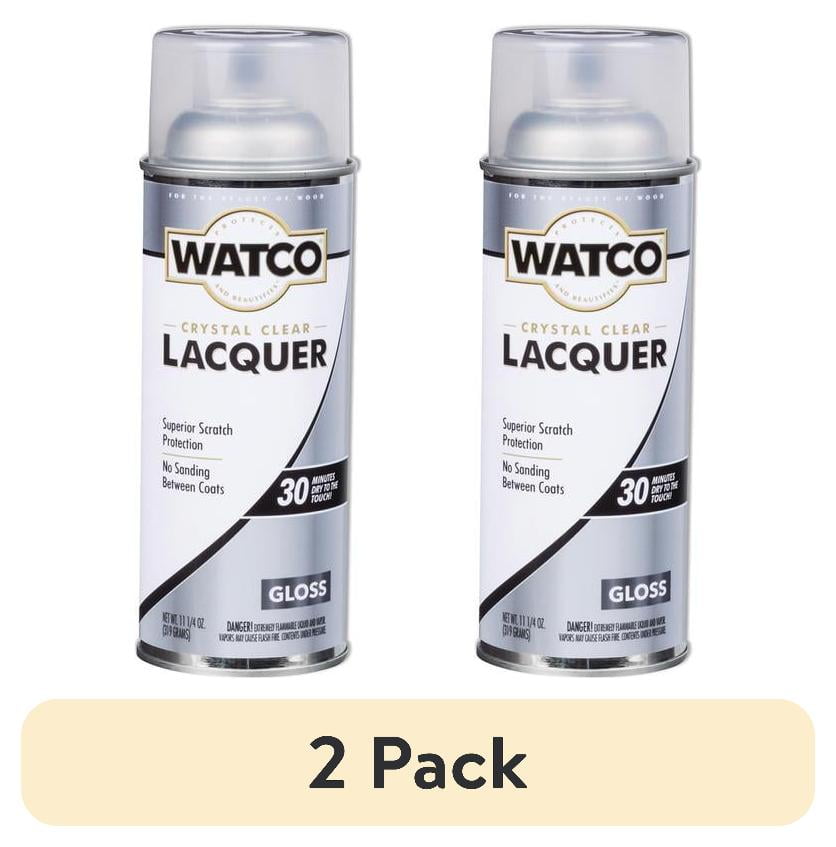 (2 pack) Clear, Watco Lacquer Semi-Gloss Wood Finish Spray-302657, 11. ...