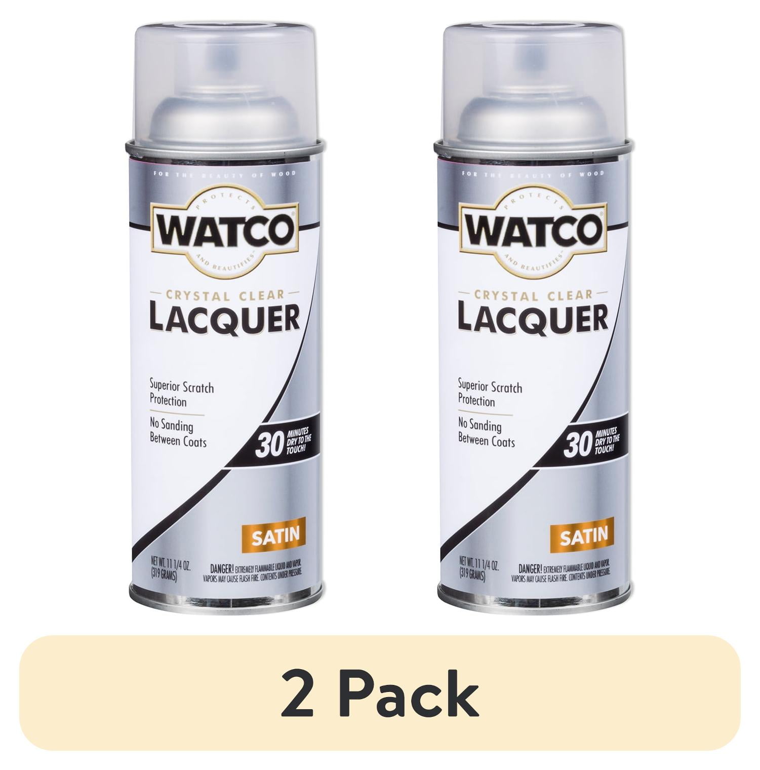 (2 pack) Clear, Watco Lacquer Wood Finish Satin Spray- 63281, 11.25 oz.- 6 Pack - Walmart.com