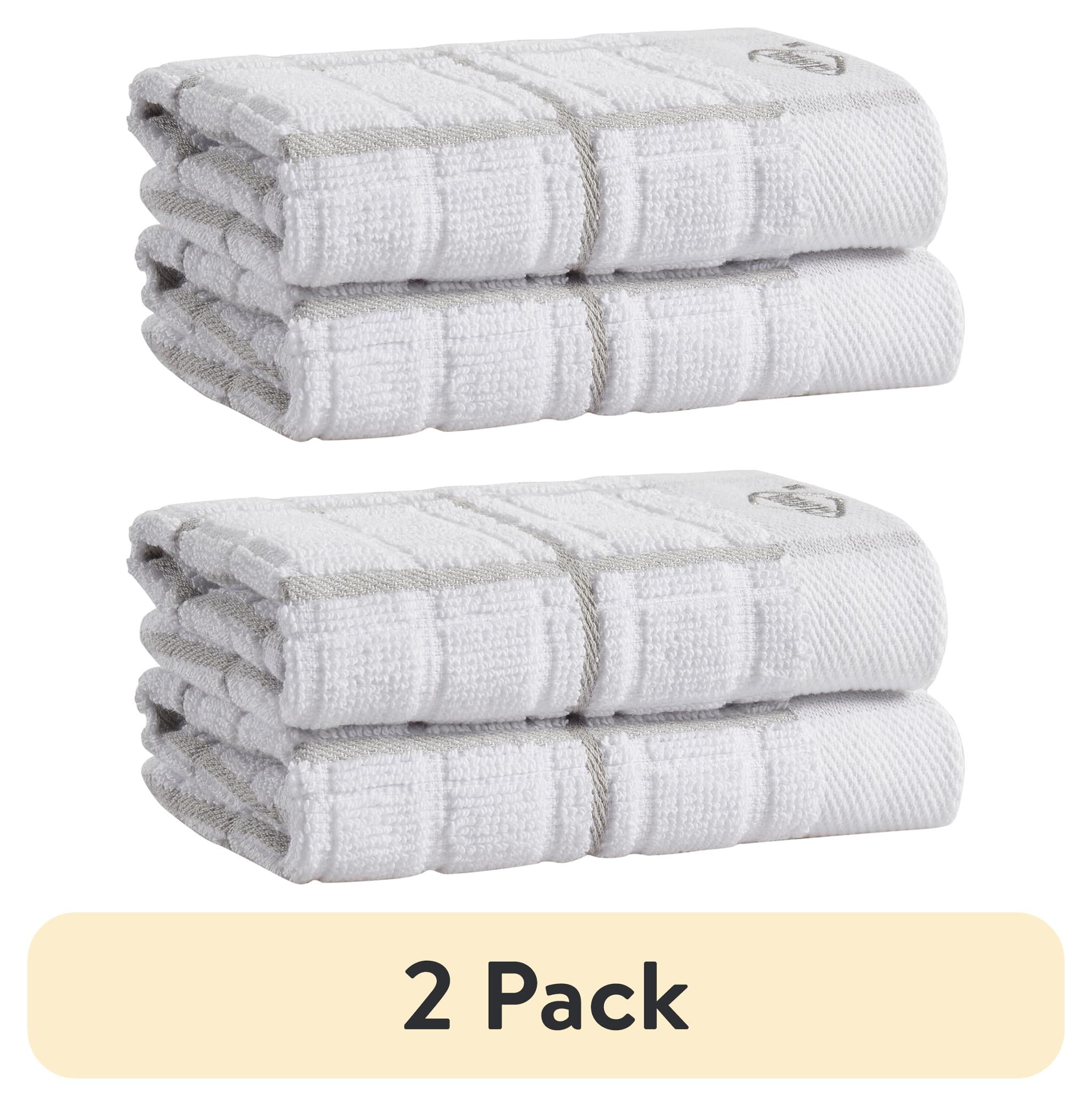 Clorox Cotton Kitchen Towels 2 Pack, Absorbent, Antibacterial, Gray, 13 ...