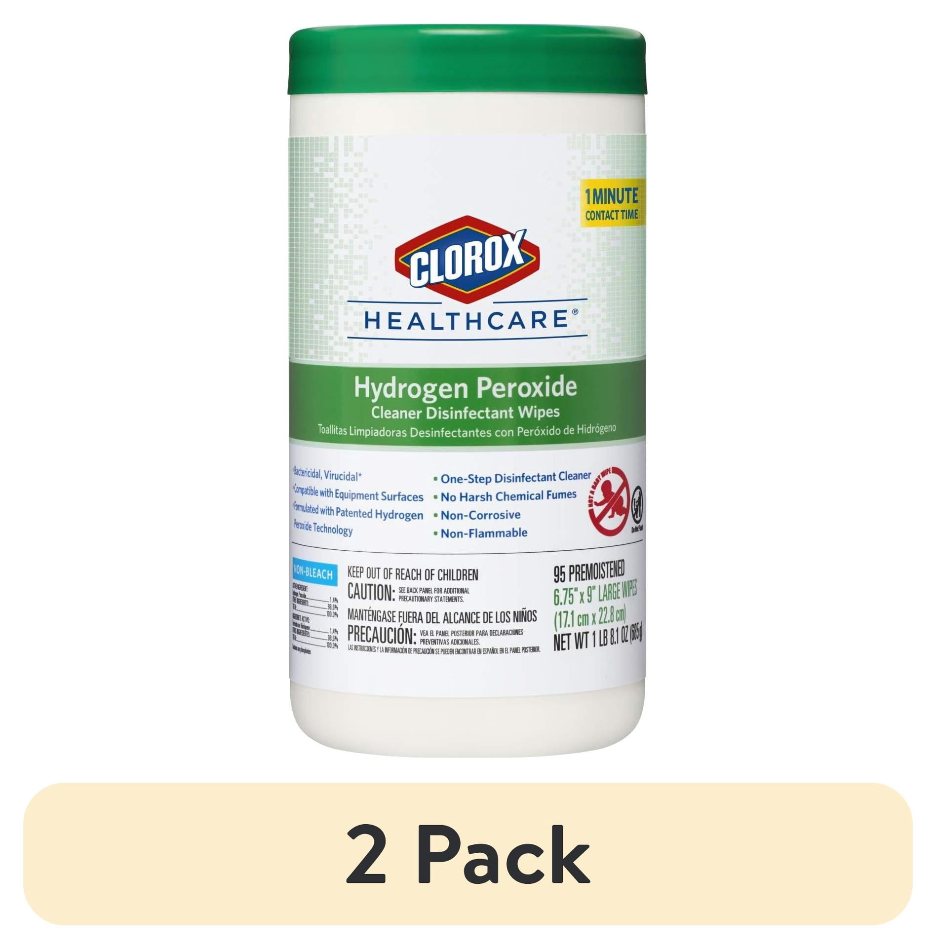 (2 pack) Clorox Healthcare Hydrogen Peroxide Wipes, 95 Count (Package ...
