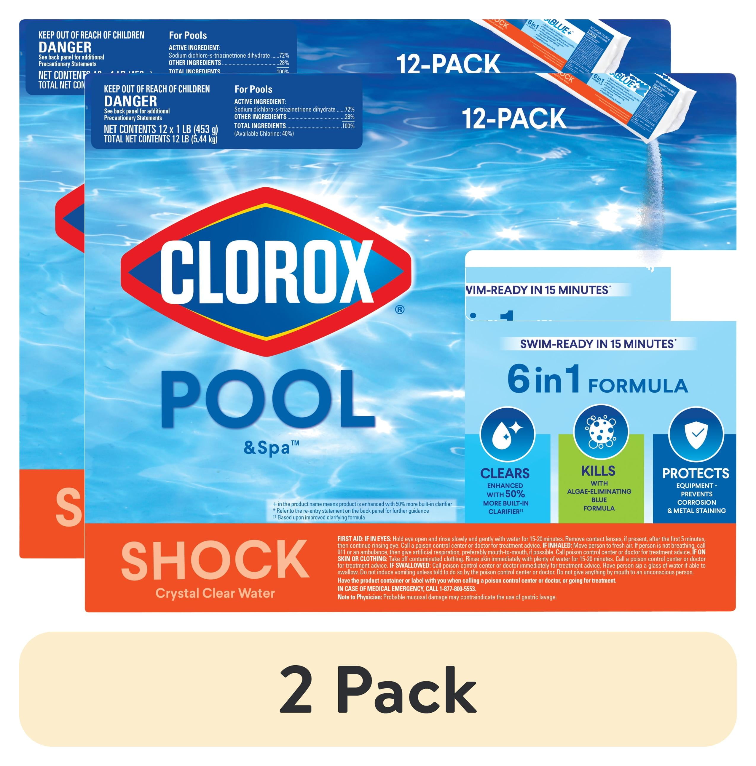 (2 pack) Clorox® Pool&Spa Swimming Pool Shock XTRABLUE® Plus™ Granules ...
