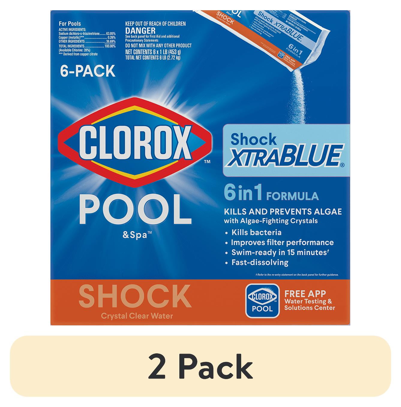 (2 pack) Clorox Pool&Spa Shock XtraBlue Shock Pool Chemical Type Form ...