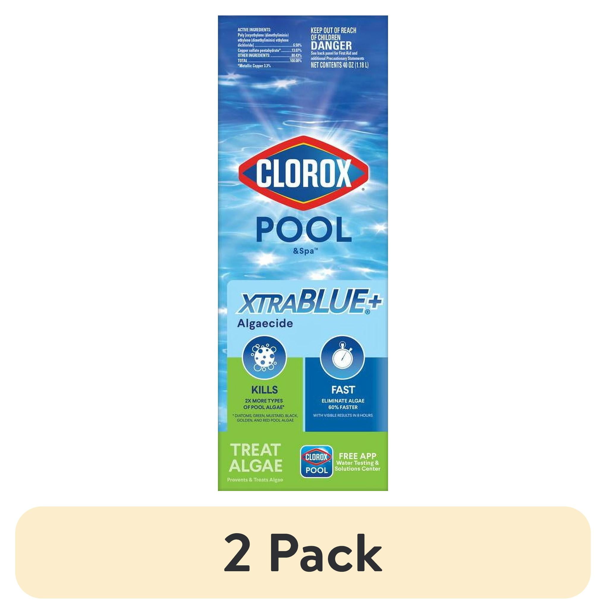 (2 pack) Clorox Pool&Spa XtraBlue+ Algaecide Form Pool Algae Chemical ...