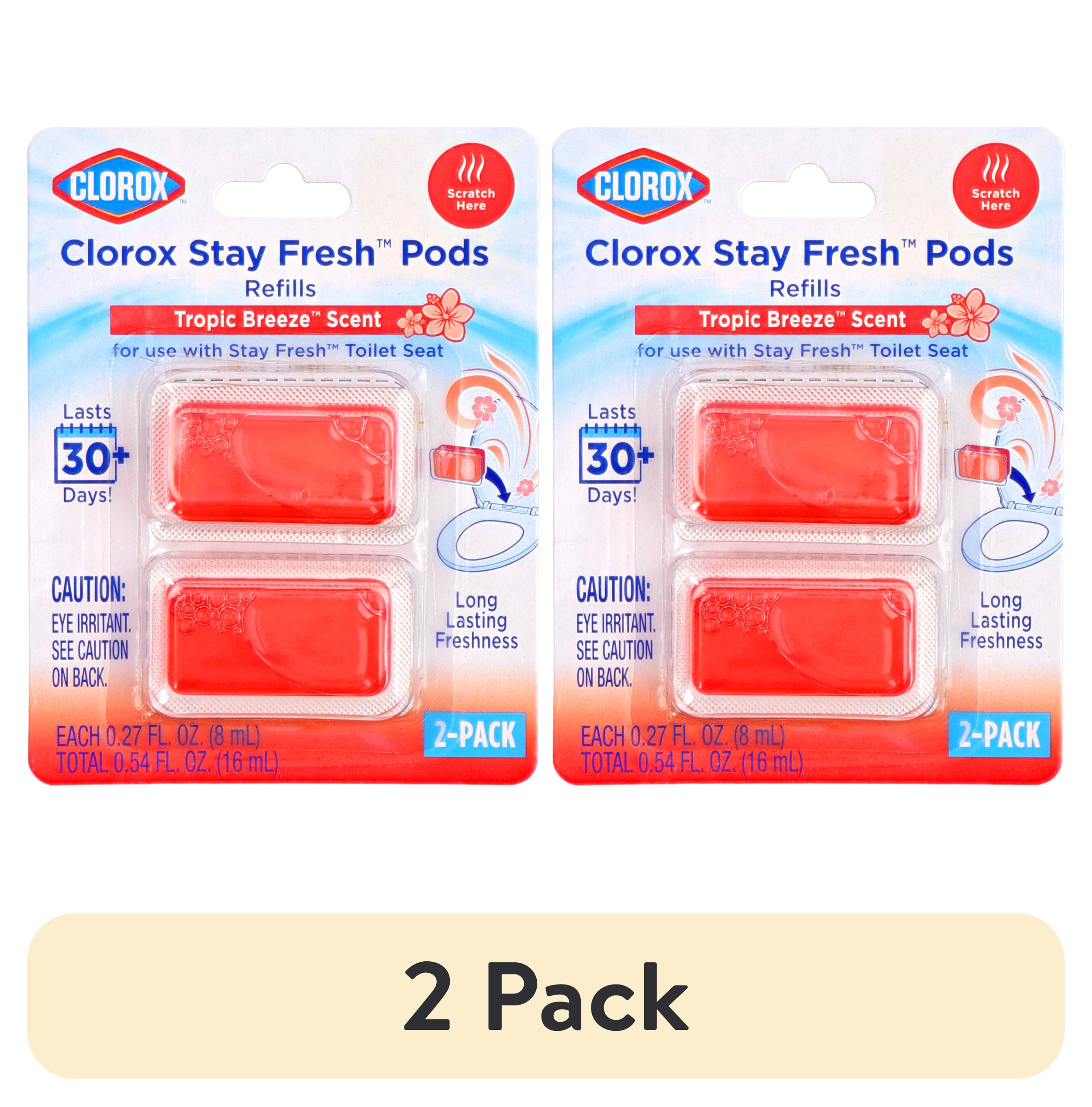 (2 pack) Clorox Stay Fresh Pods Toilet Seat Refills 2-Pack, Tropic ...