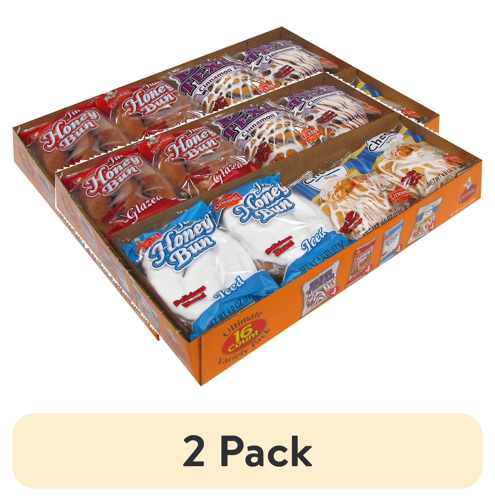(2 pack) Cloverhill Bakery Ultimate Danish and Honey Bun Variety Pack ...
