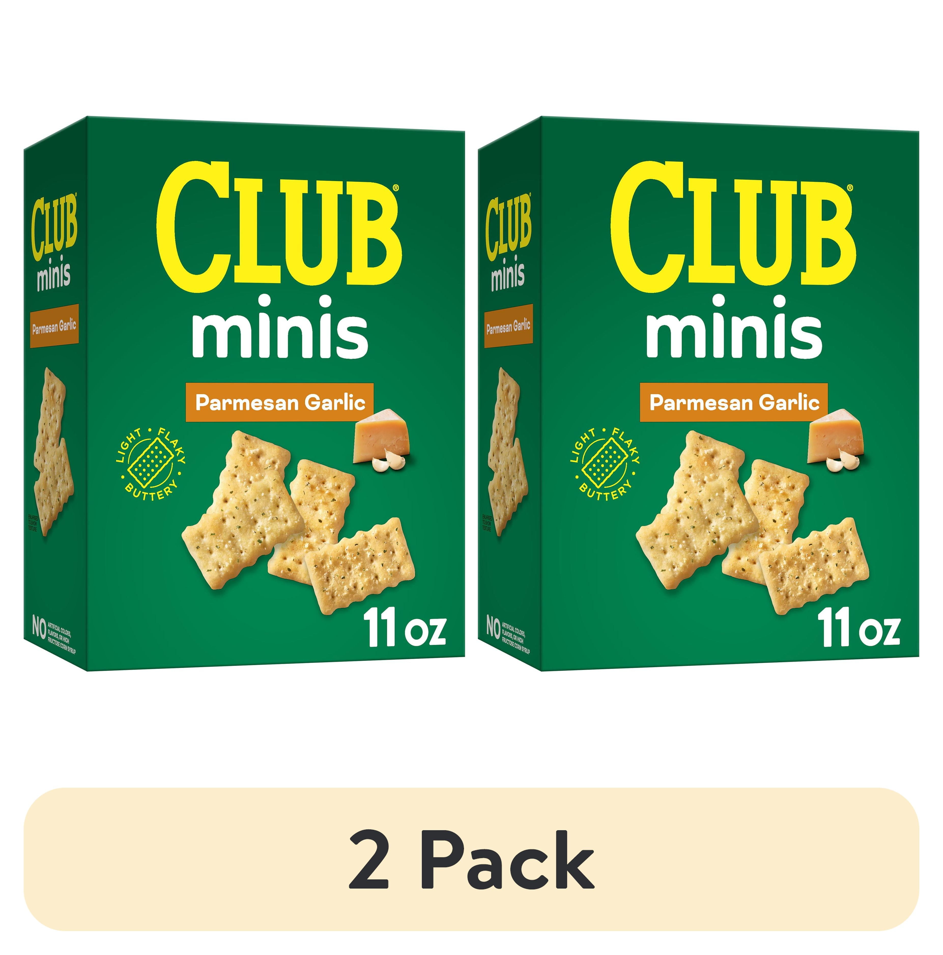 (2 pack) Club Minis Parmesan Garlic Mini Crackers, Lunch Snacks, 11 oz ...